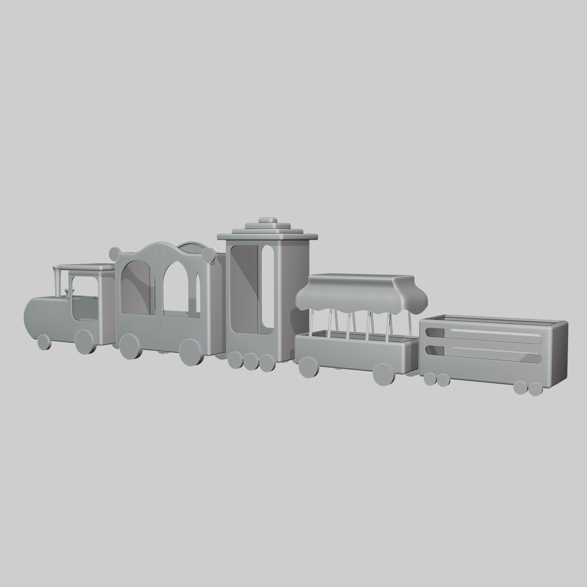 Stylized Toy Train 3D model | CGTrader