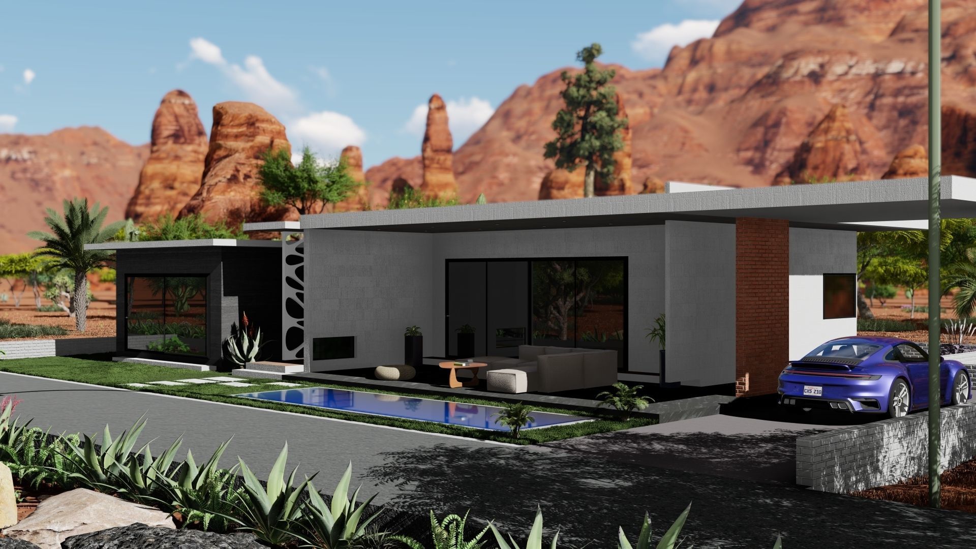 Modern Tiny House Exterior 3d Sketchup Model Lumion Render 3d Model Cgtrader