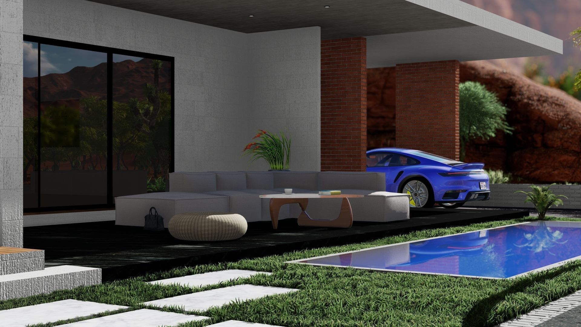 Modern Tiny House Exterior 3D SketchUp Model Lumion Render 3D model ...