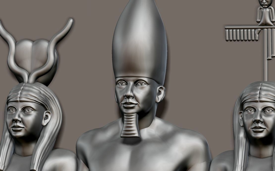 king menkaure and his queen - Egypt Pharaoh statue 3D model 3D ...