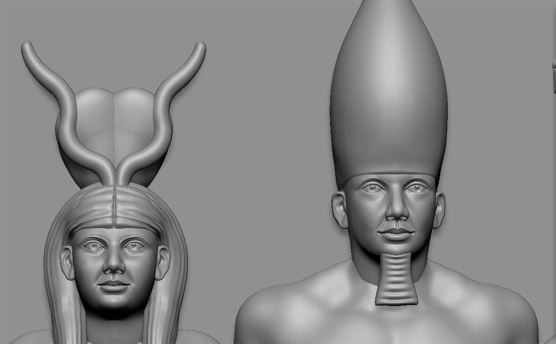 king menkaure and his queen - Egypt Pharaoh statue 3D model 3D ...