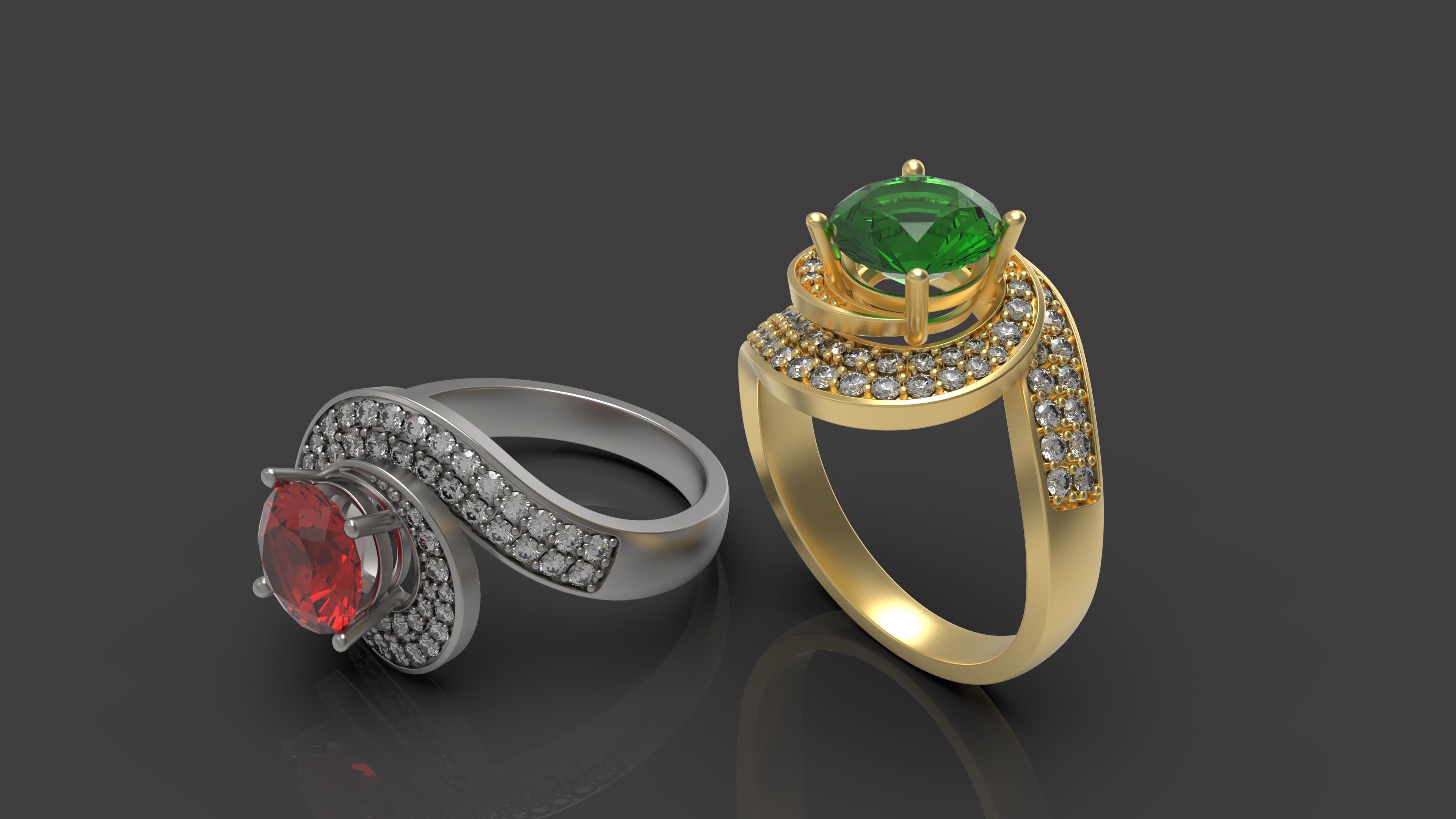 jewelry diamond ring 3D model 3D printable | CGTrader
