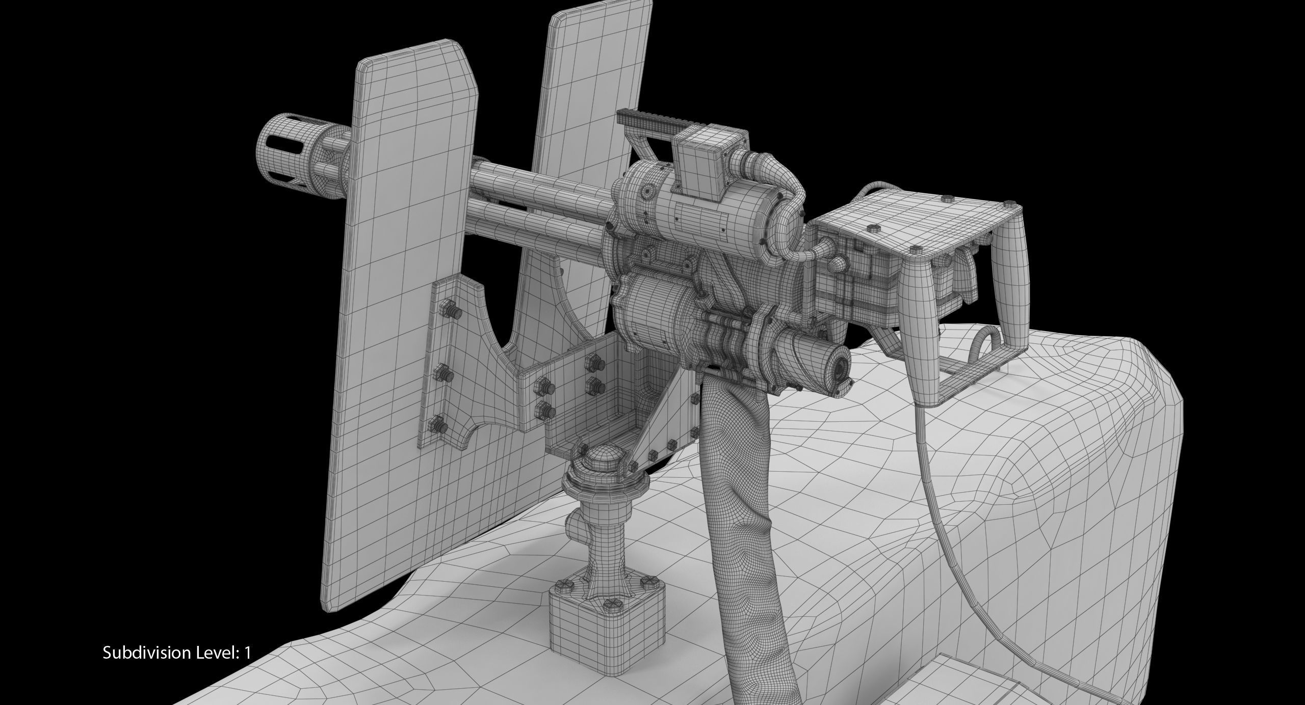 3D model Minigun M134 Clean Mounted VR / AR / low-poly | CGTrader