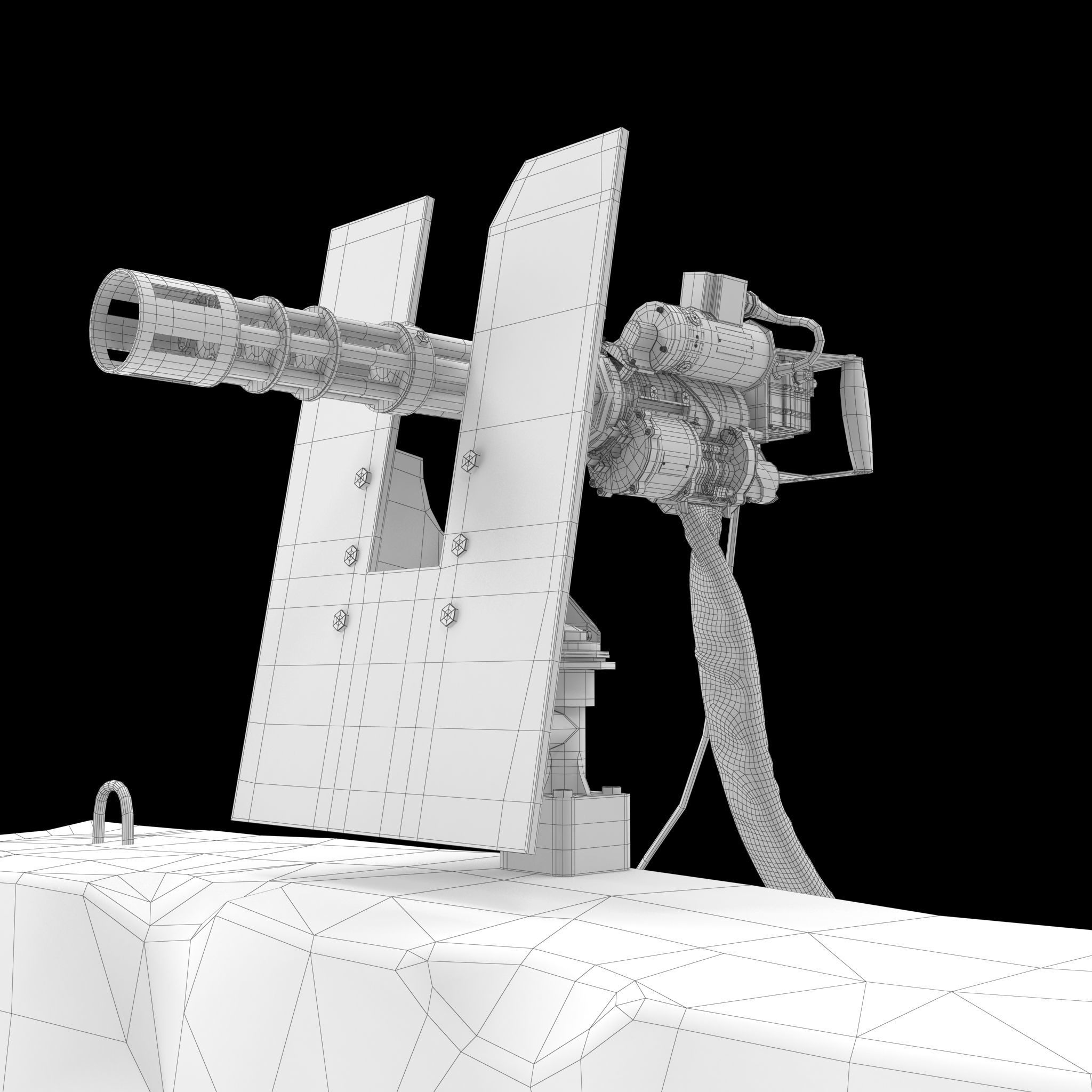 3D model Minigun M134 Dirt Mounted VR / AR / low-poly | CGTrader