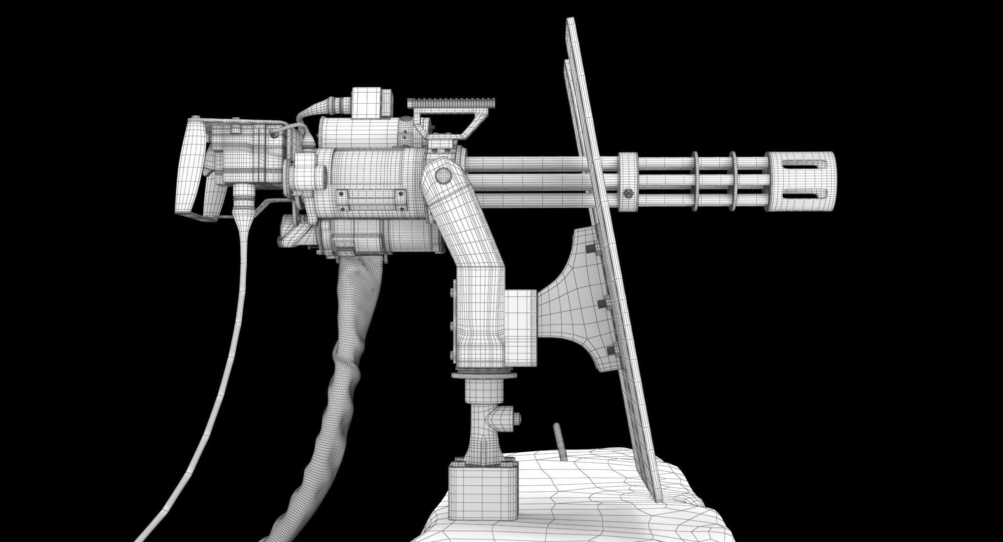 3D model Minigun M134 Dirt Mounted VR / AR / low-poly | CGTrader
