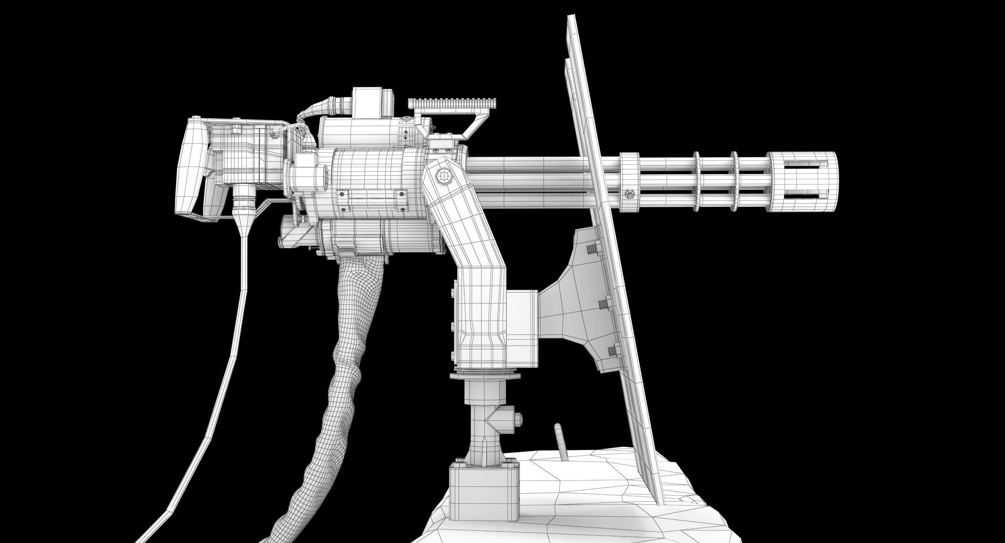 3D model Minigun M134 Dirt Mounted VR / AR / low-poly | CGTrader