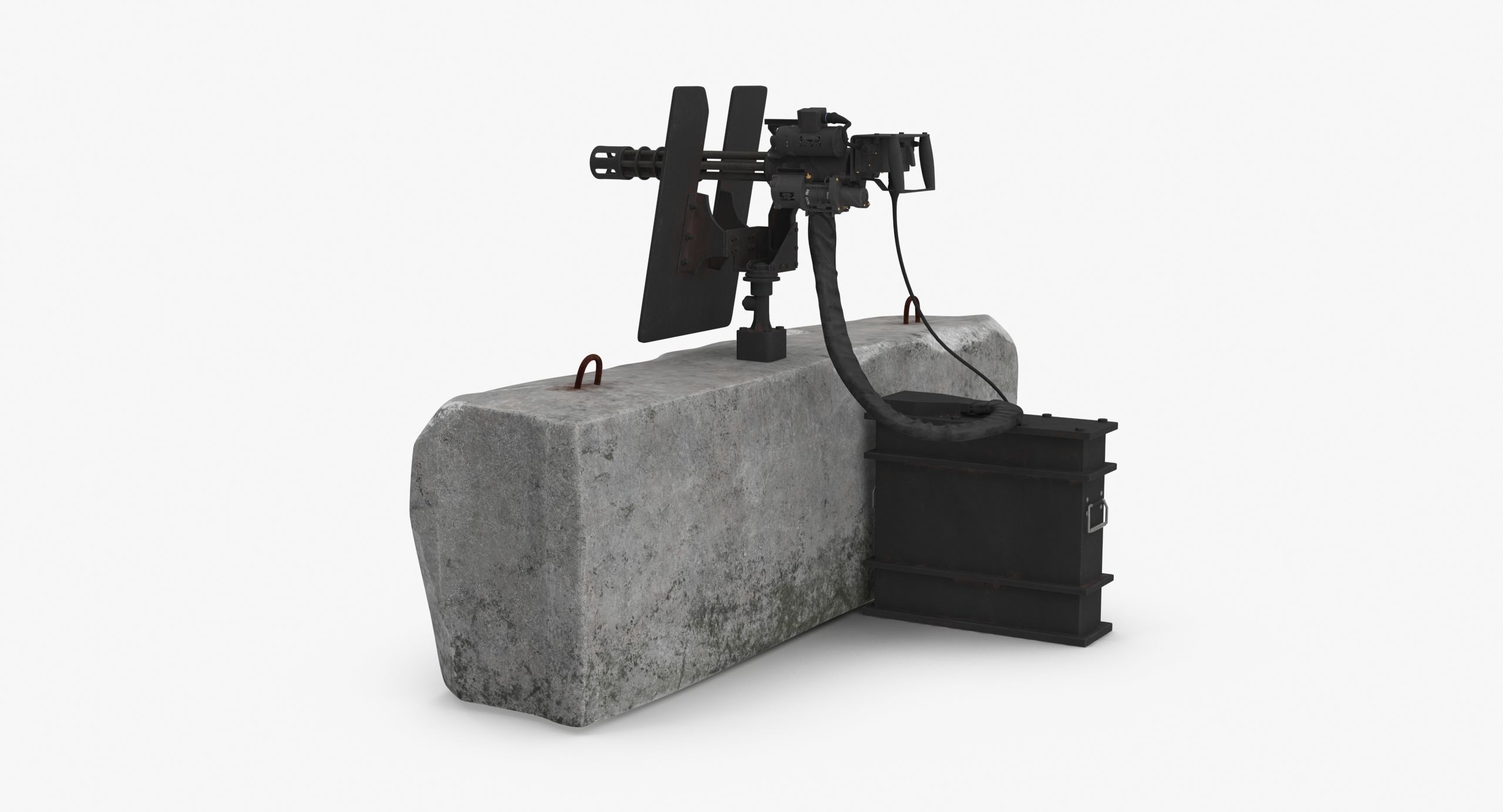 3D model Minigun M134 Dirt Mounted VR / AR / low-poly | CGTrader