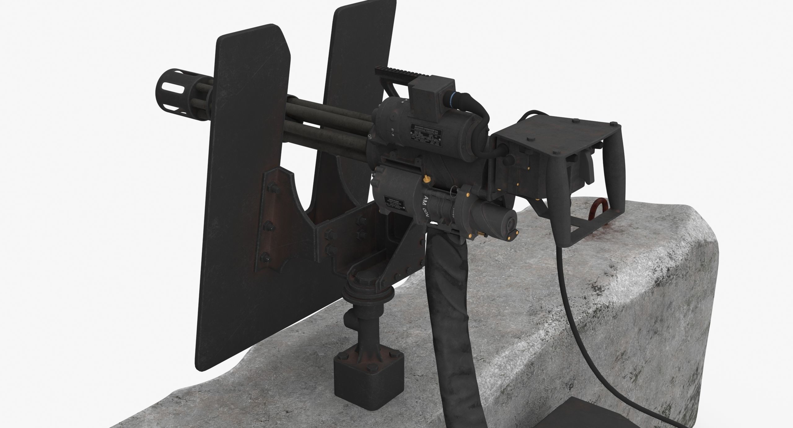 3D model Minigun M134 Dirt Mounted VR / AR / low-poly | CGTrader