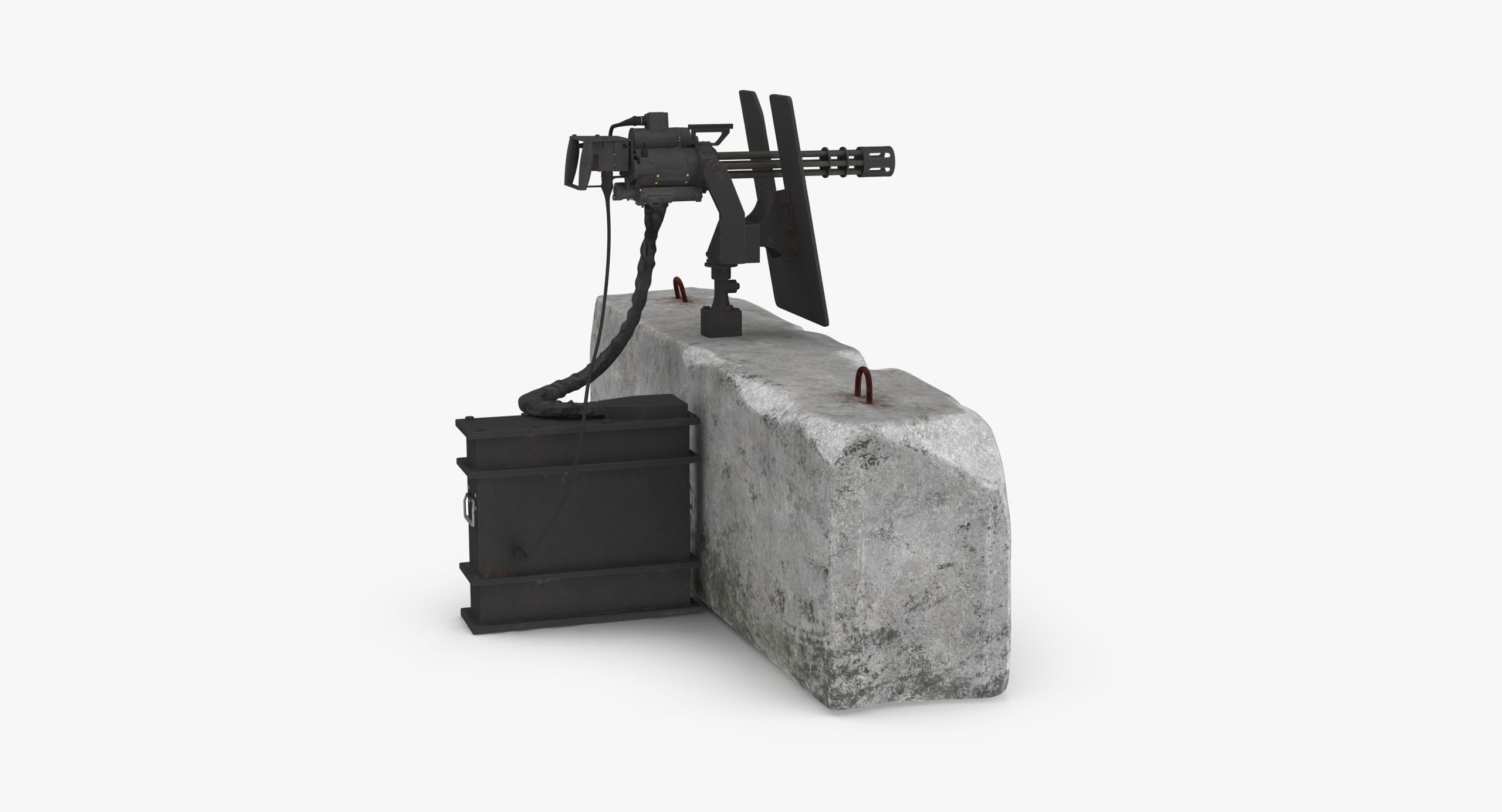 3D model Minigun M134 Dirt Mounted VR / AR / low-poly | CGTrader