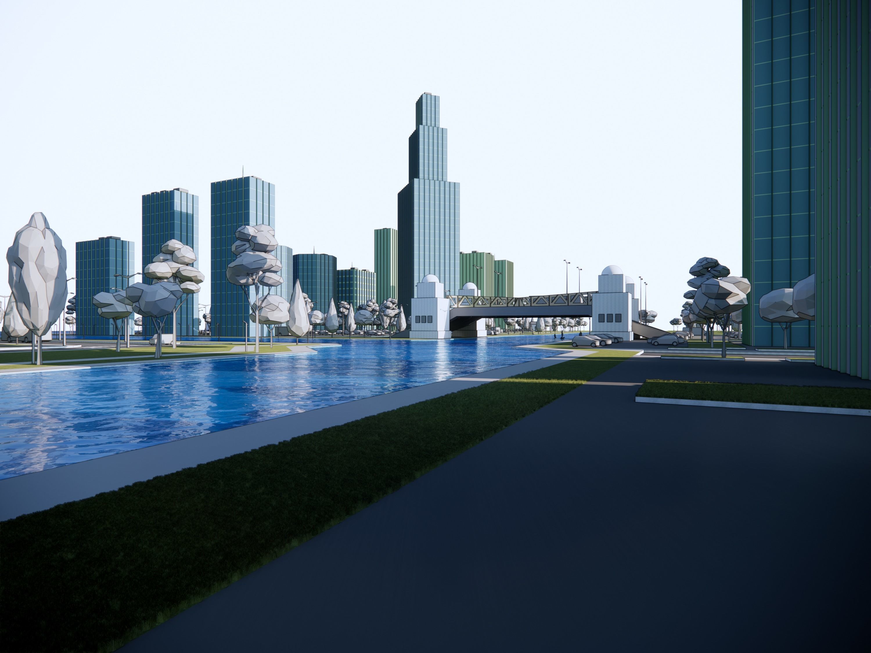 3D model Simple Poly Urban Downtown - Low Poly Assets VR / AR / low ...