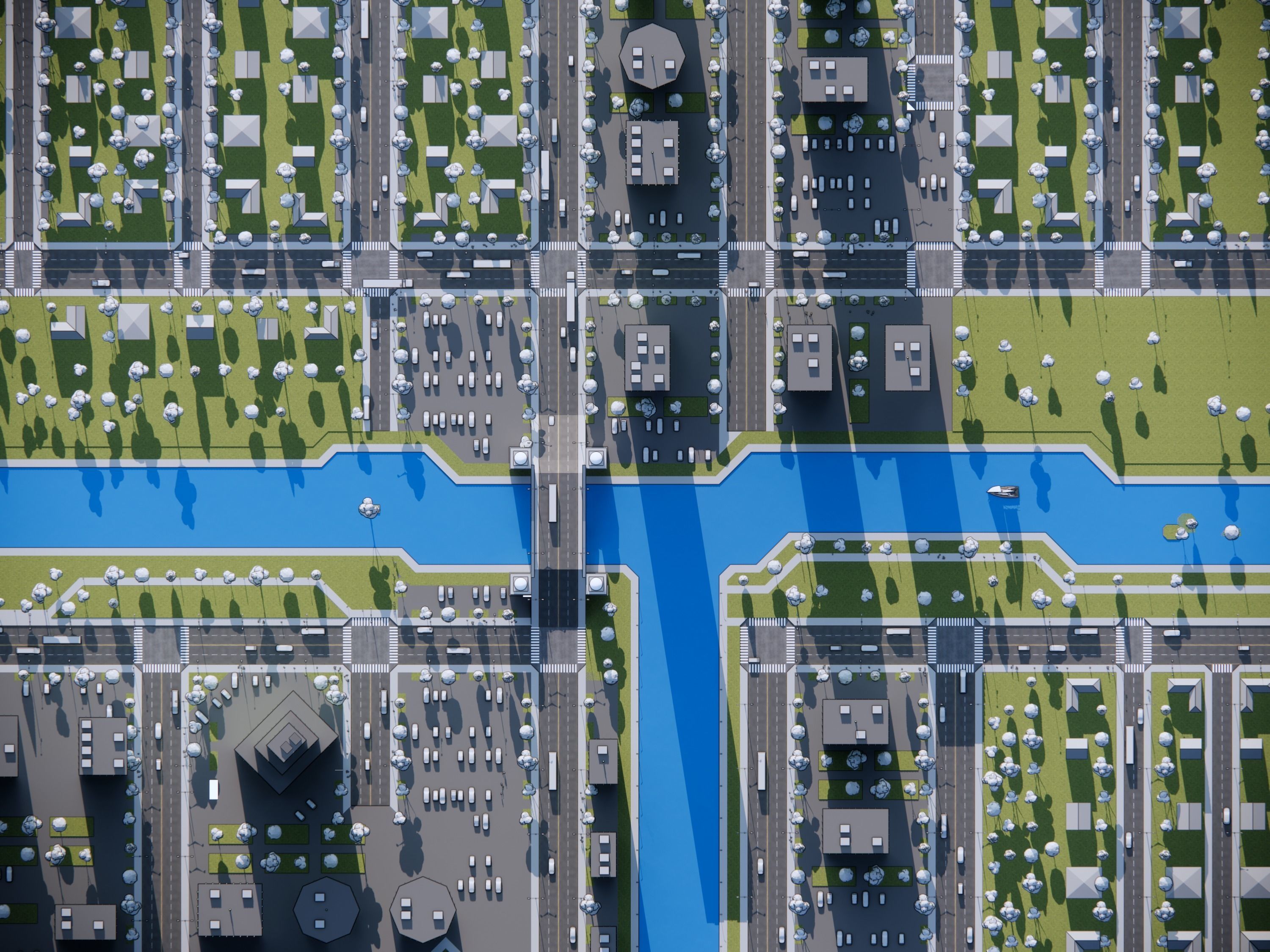 3D model Simple Poly Urban Downtown - Low Poly Assets VR / AR / low ...