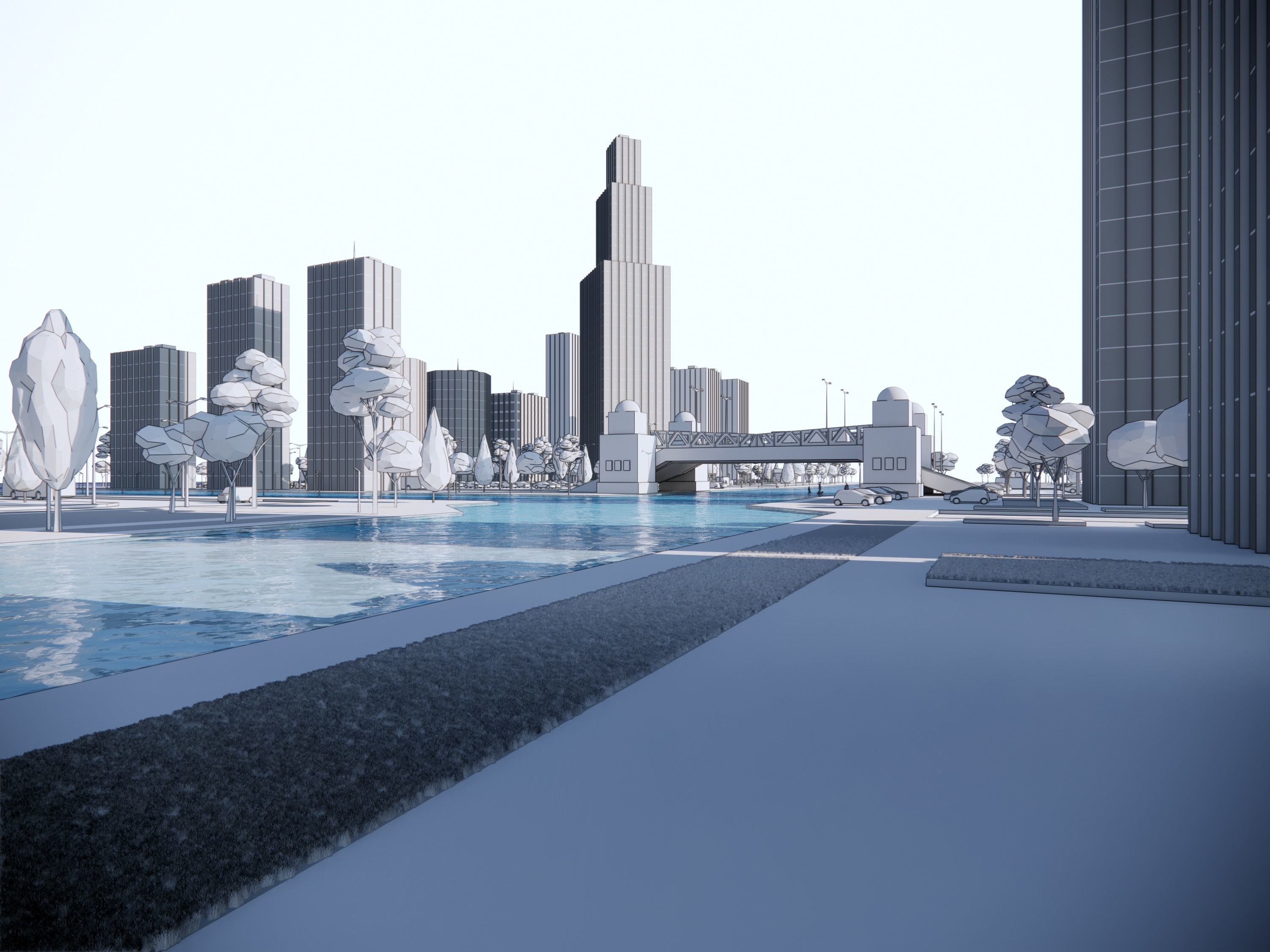 3D model Simple Poly Urban Downtown - Low Poly Assets VR / AR / low ...