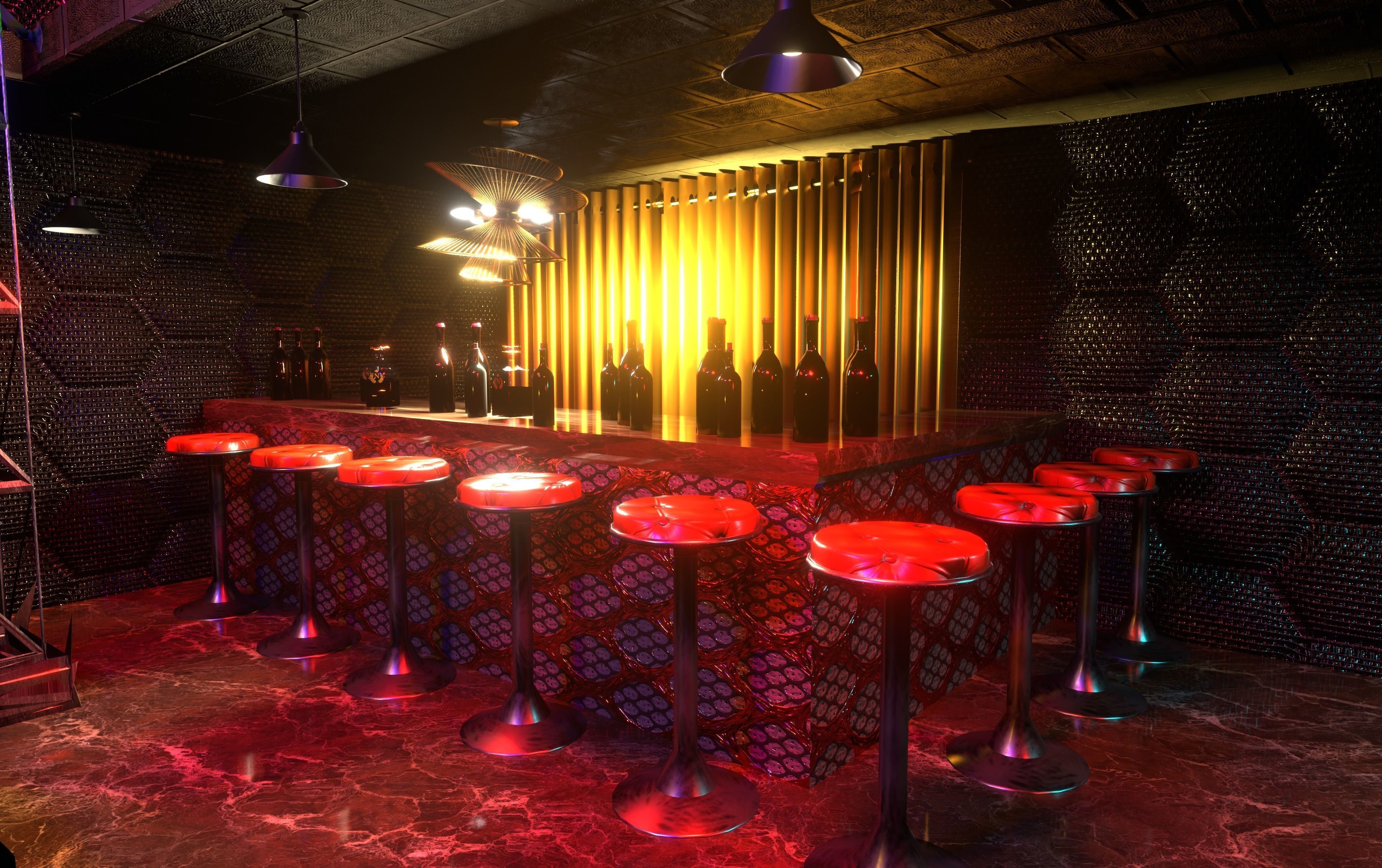 3D model Strip Club Private Lounge and Bar Inside Interior VR / AR ...