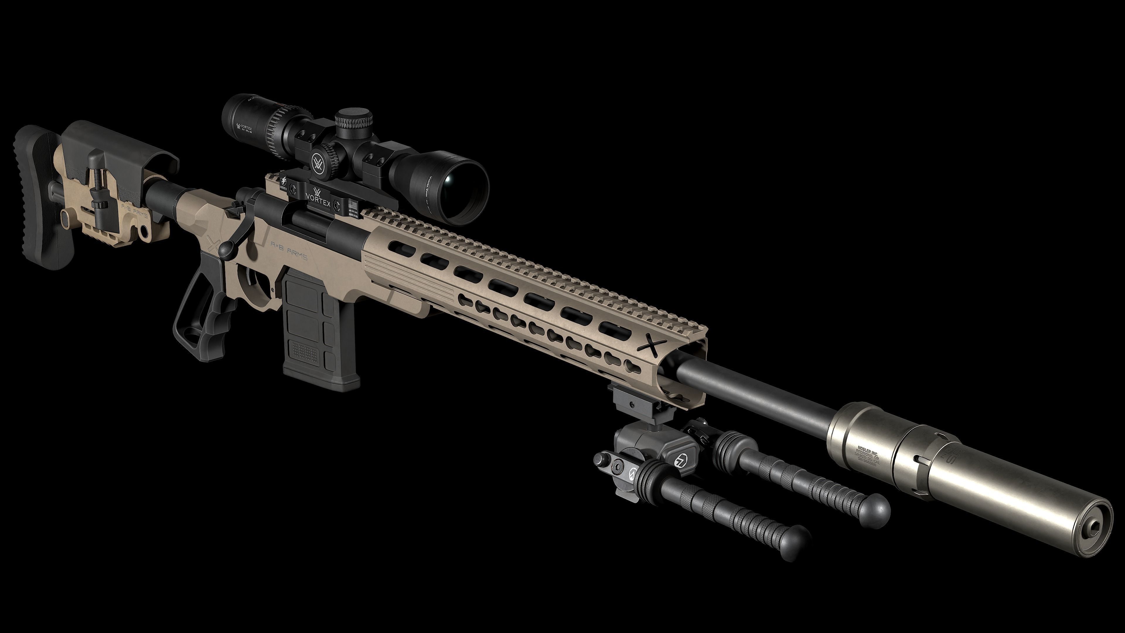 3D model Remington M700 Tactical Bolt-action Sniper Rifle VR / AR / low ...
