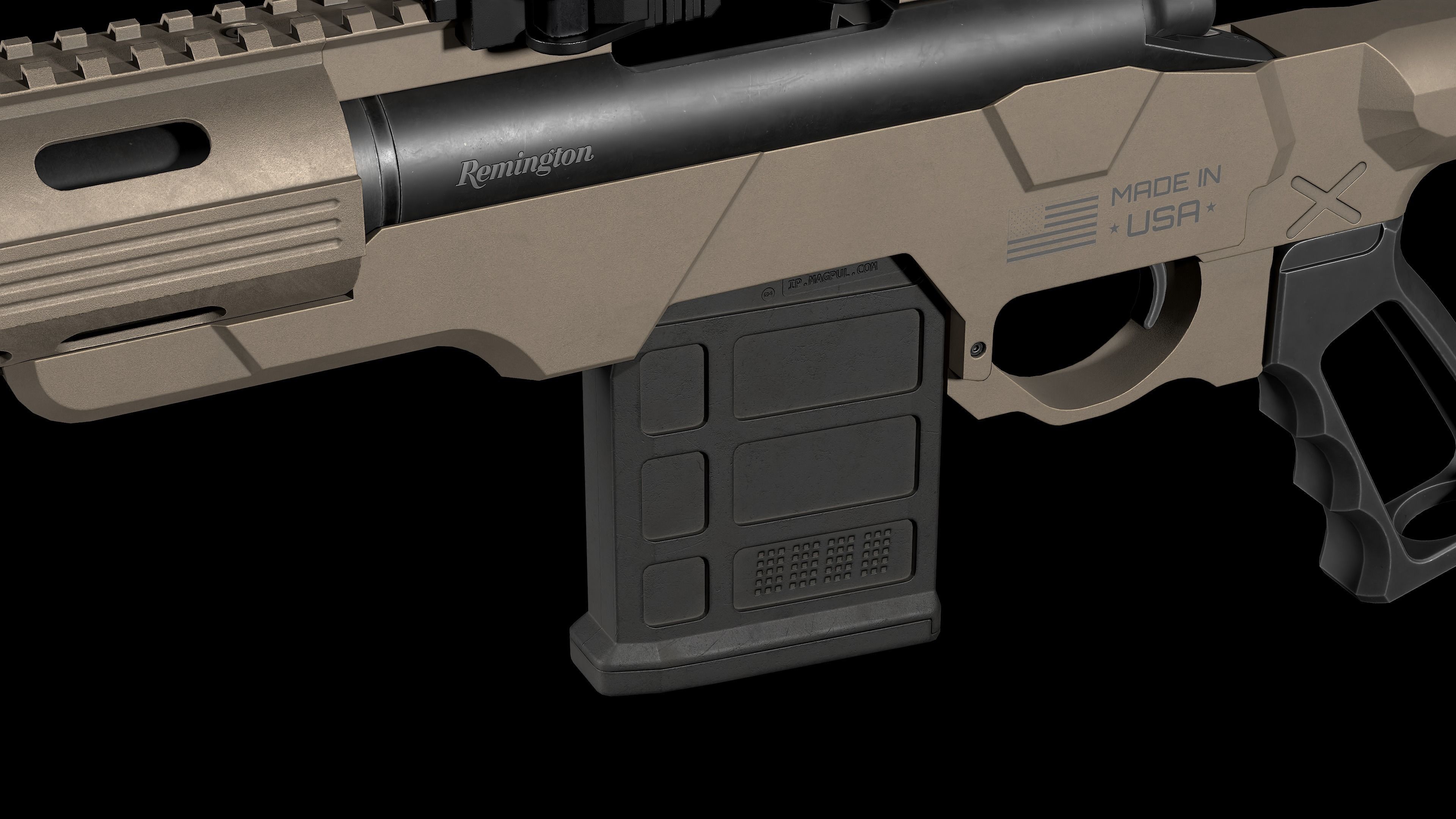 3D model Remington M700 Tactical Bolt-action Sniper Rifle VR / AR / low ...