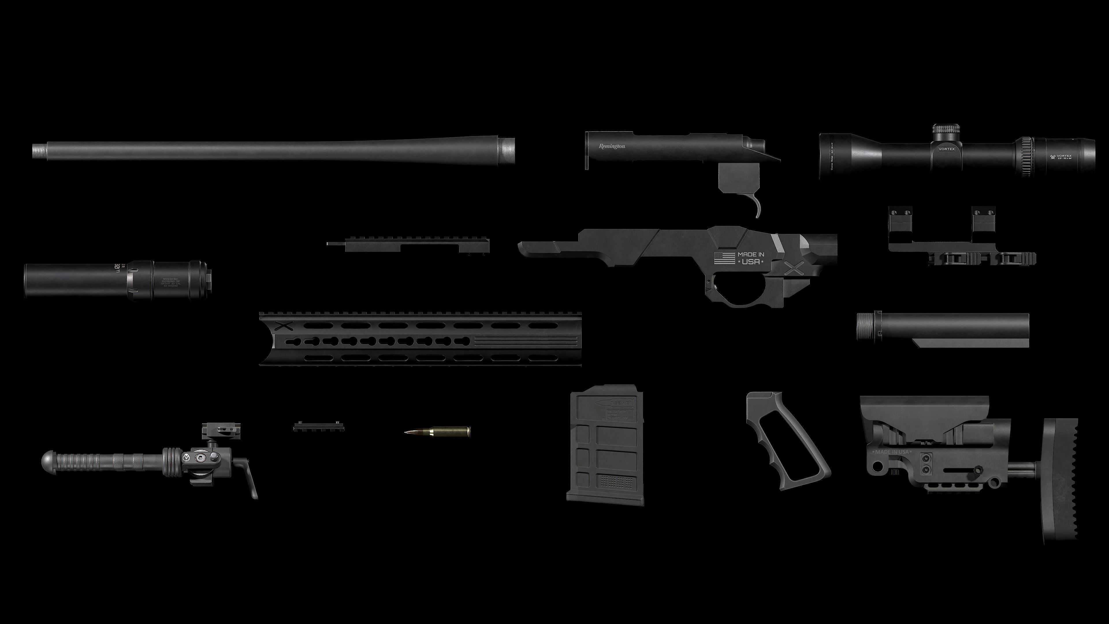 3D model Remington M700 Tactical Bolt-action Sniper Rifle VR / AR / low ...