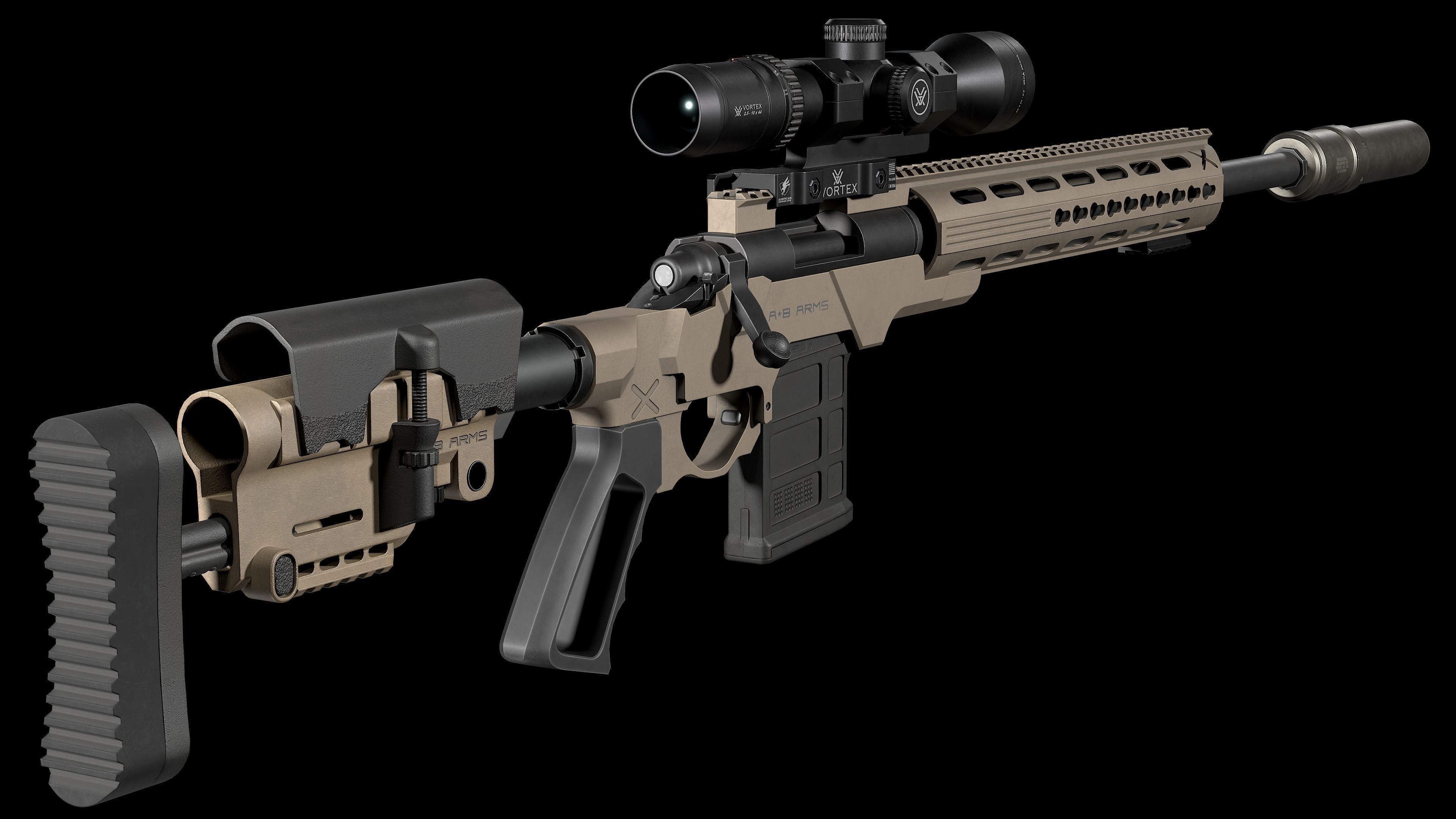 3D model Remington M700 Tactical Bolt-action Sniper Rifle VR / AR / low ...