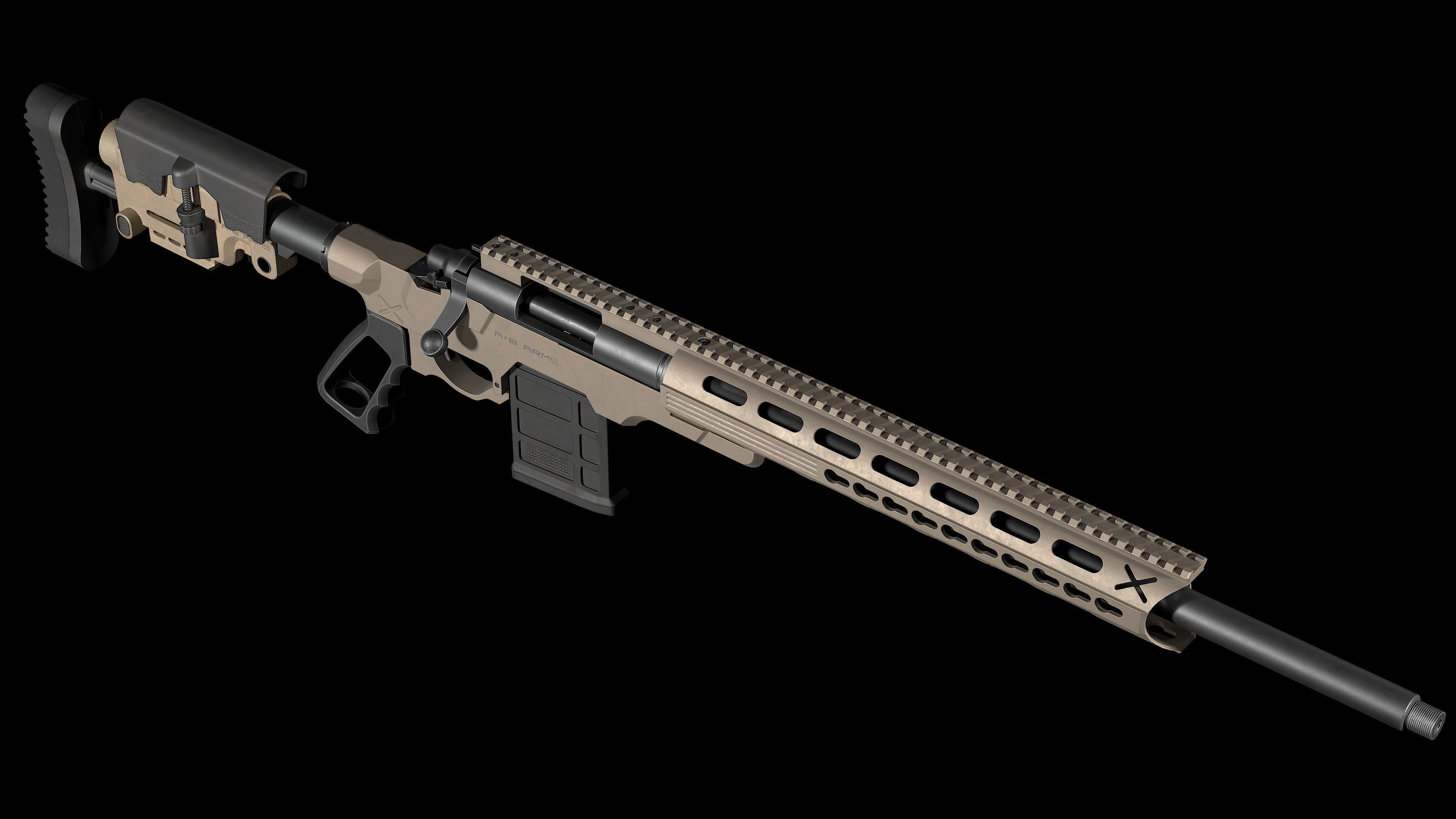 3D model Remington M700 Tactical Bolt-action Sniper Rifle VR / AR / low ...