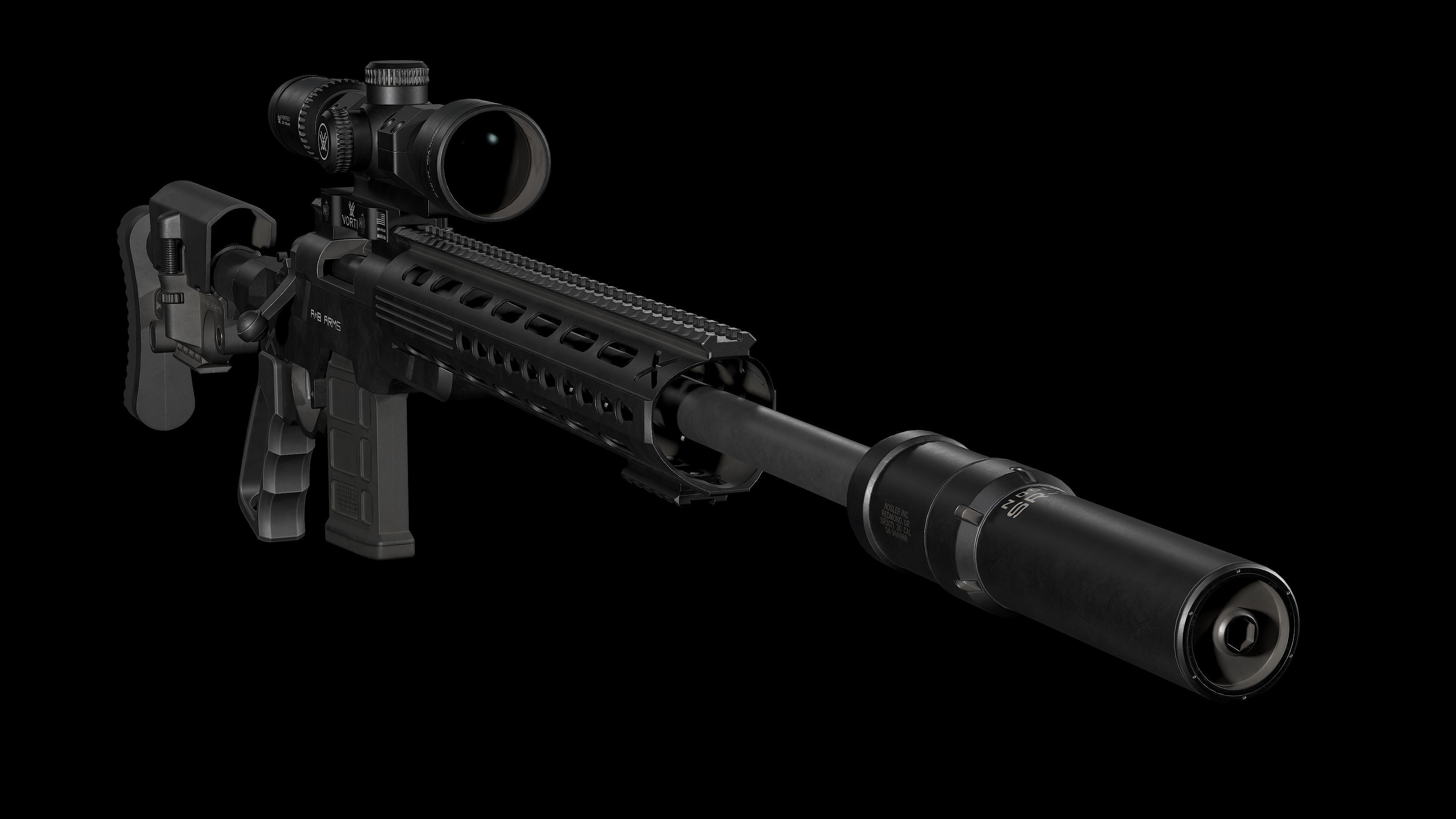 3D model Remington M700 Tactical Bolt-action Sniper Rifle VR / AR / low ...