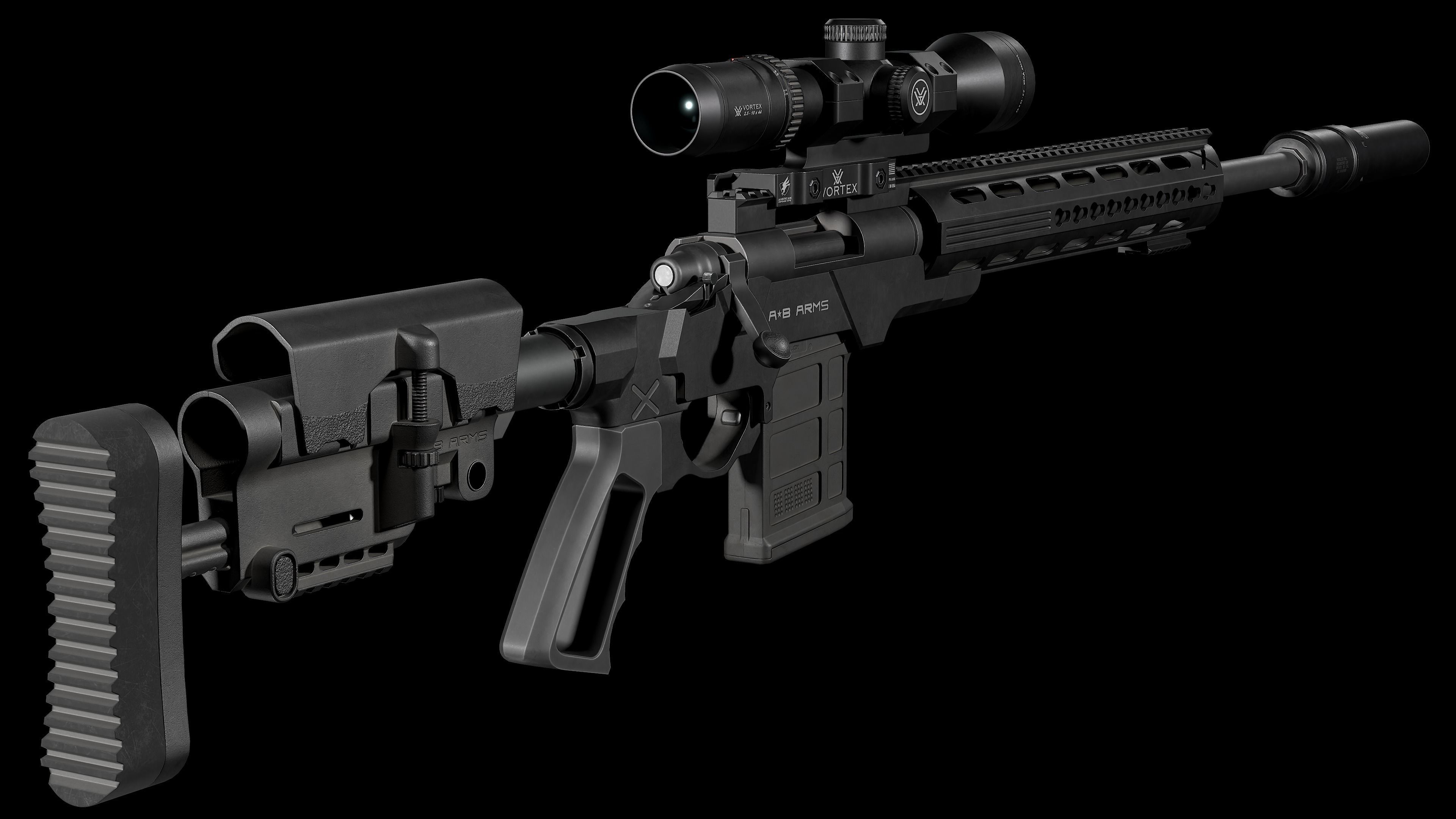 3D model Remington M700 Tactical Bolt-action Sniper Rifle VR / AR / low ...