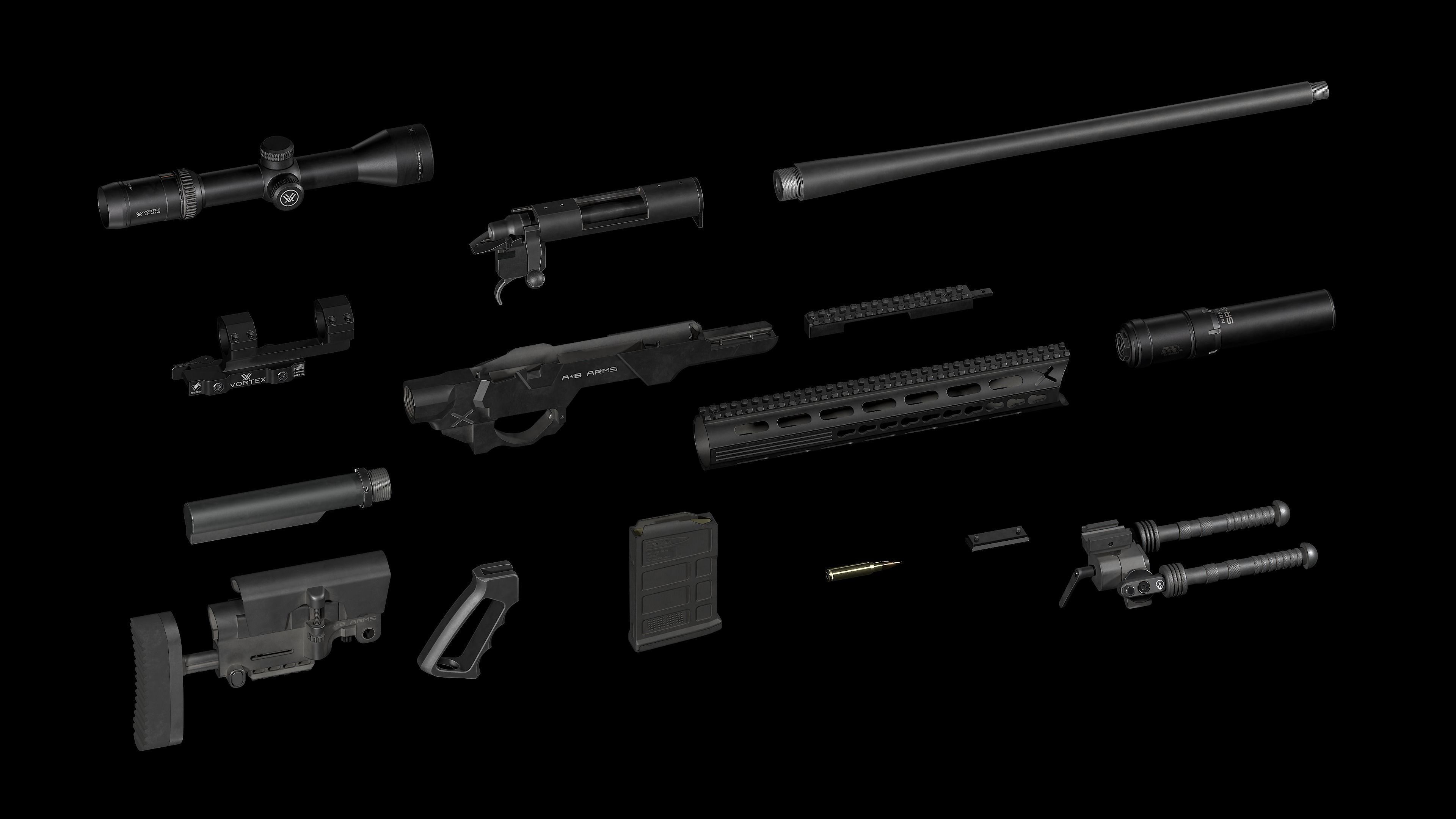3D model Remington M700 Tactical Bolt-action Sniper Rifle VR / AR / low ...