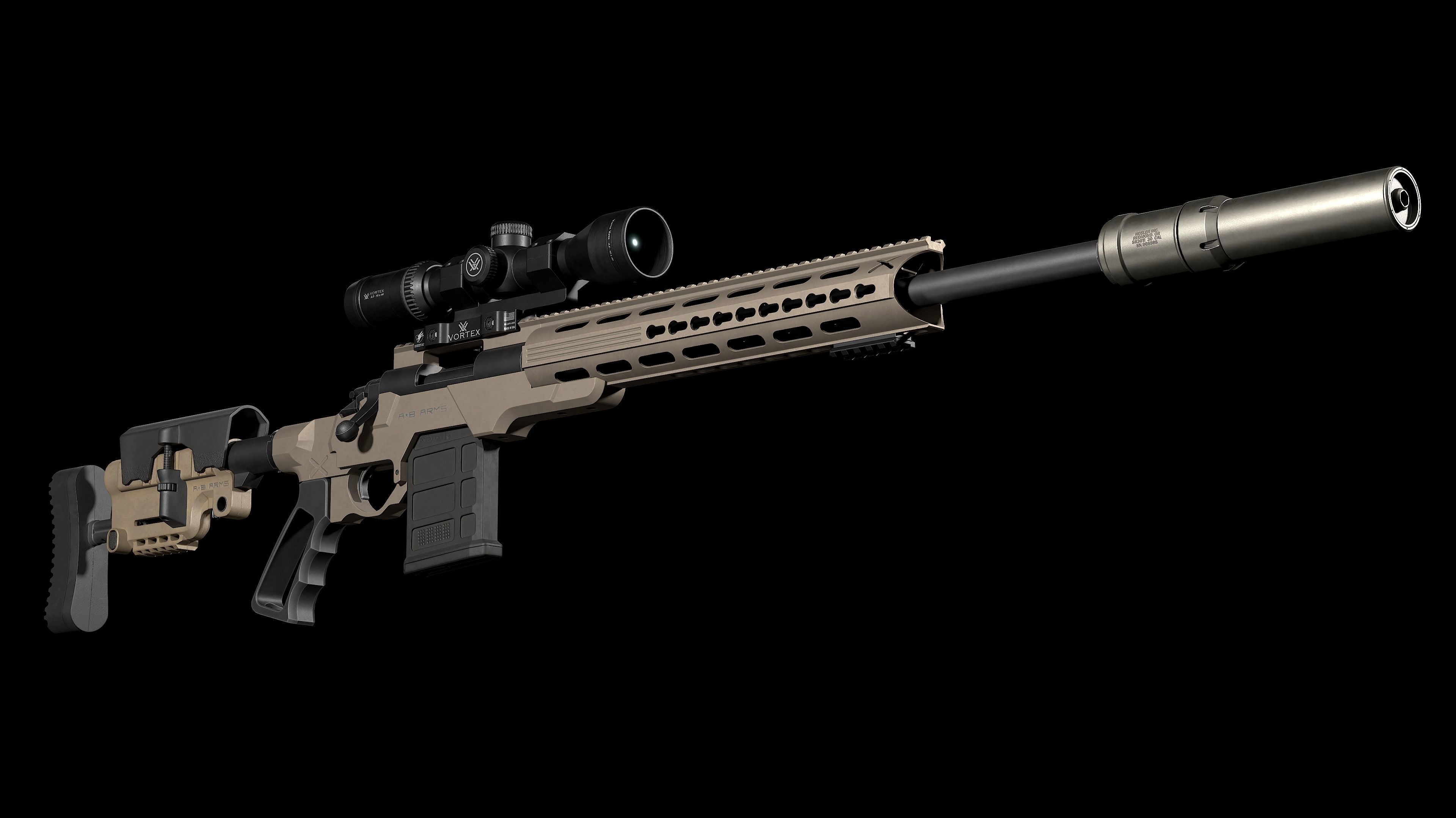 3D model Remington M700 Tactical Bolt-action Sniper Rifle VR / AR / low ...