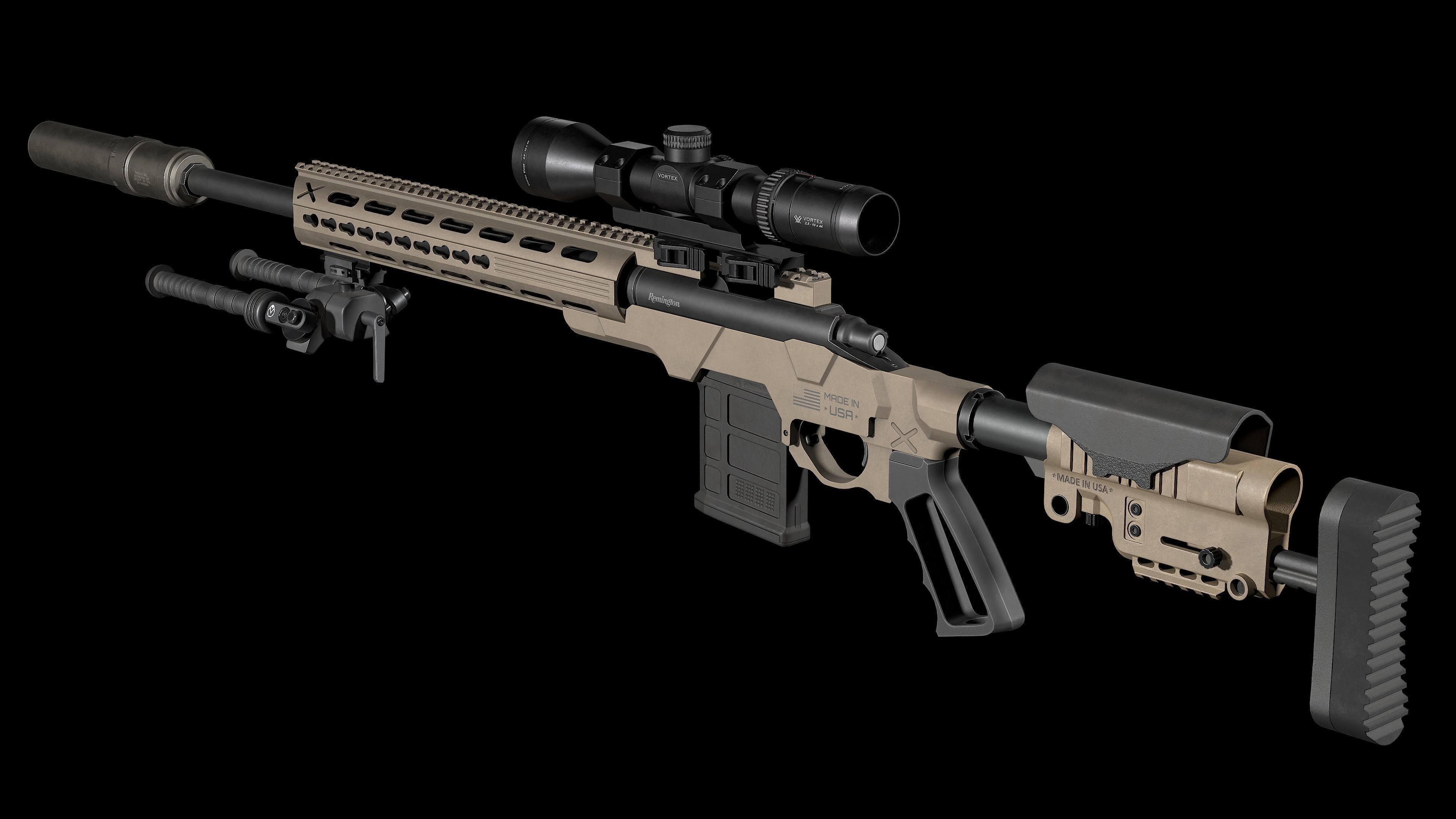 3D model Remington M700 Tactical Bolt-action Sniper Rifle VR / AR / low ...