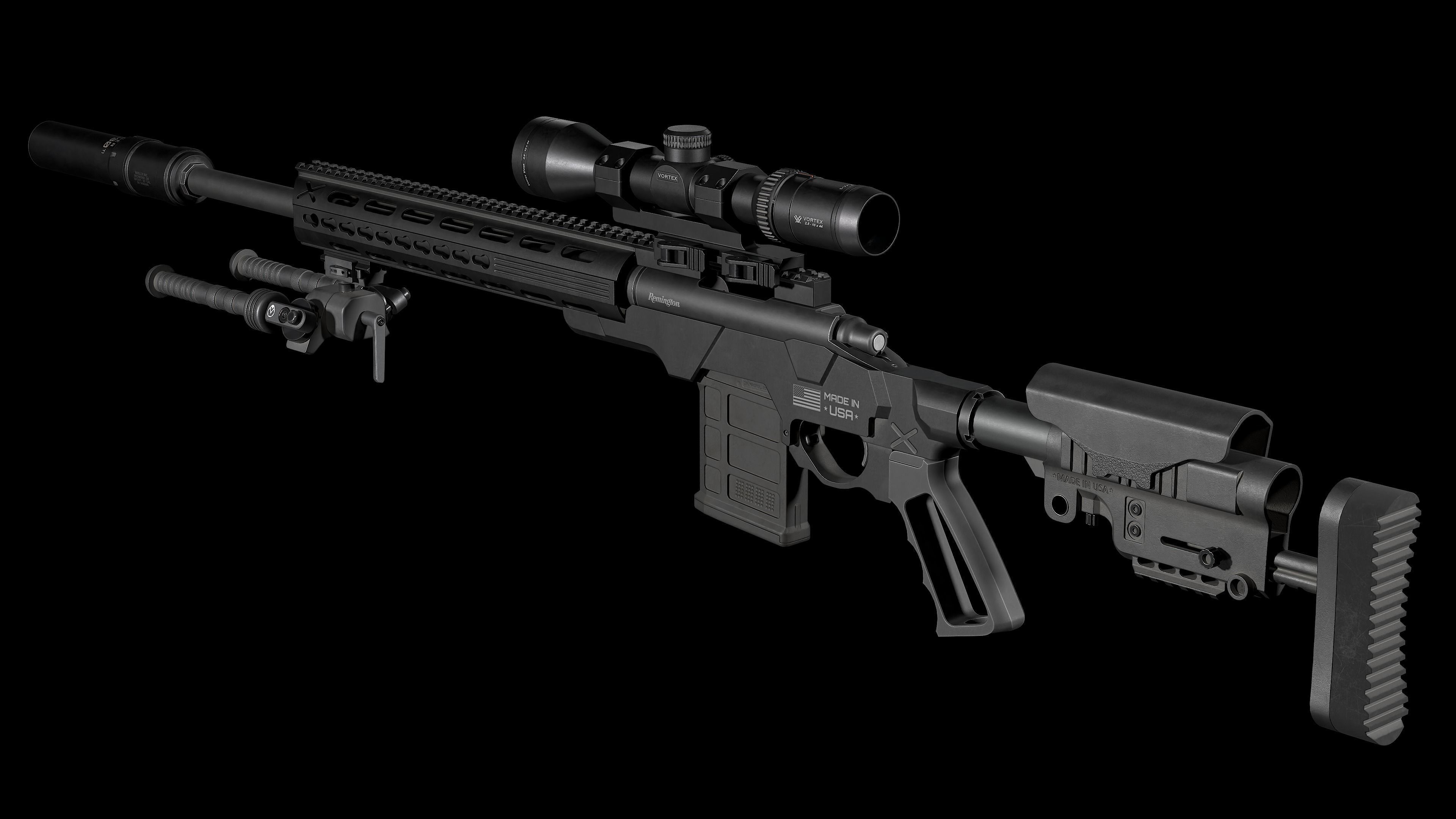 3D model Remington M700 Tactical Bolt-action Sniper Rifle VR / AR / low ...