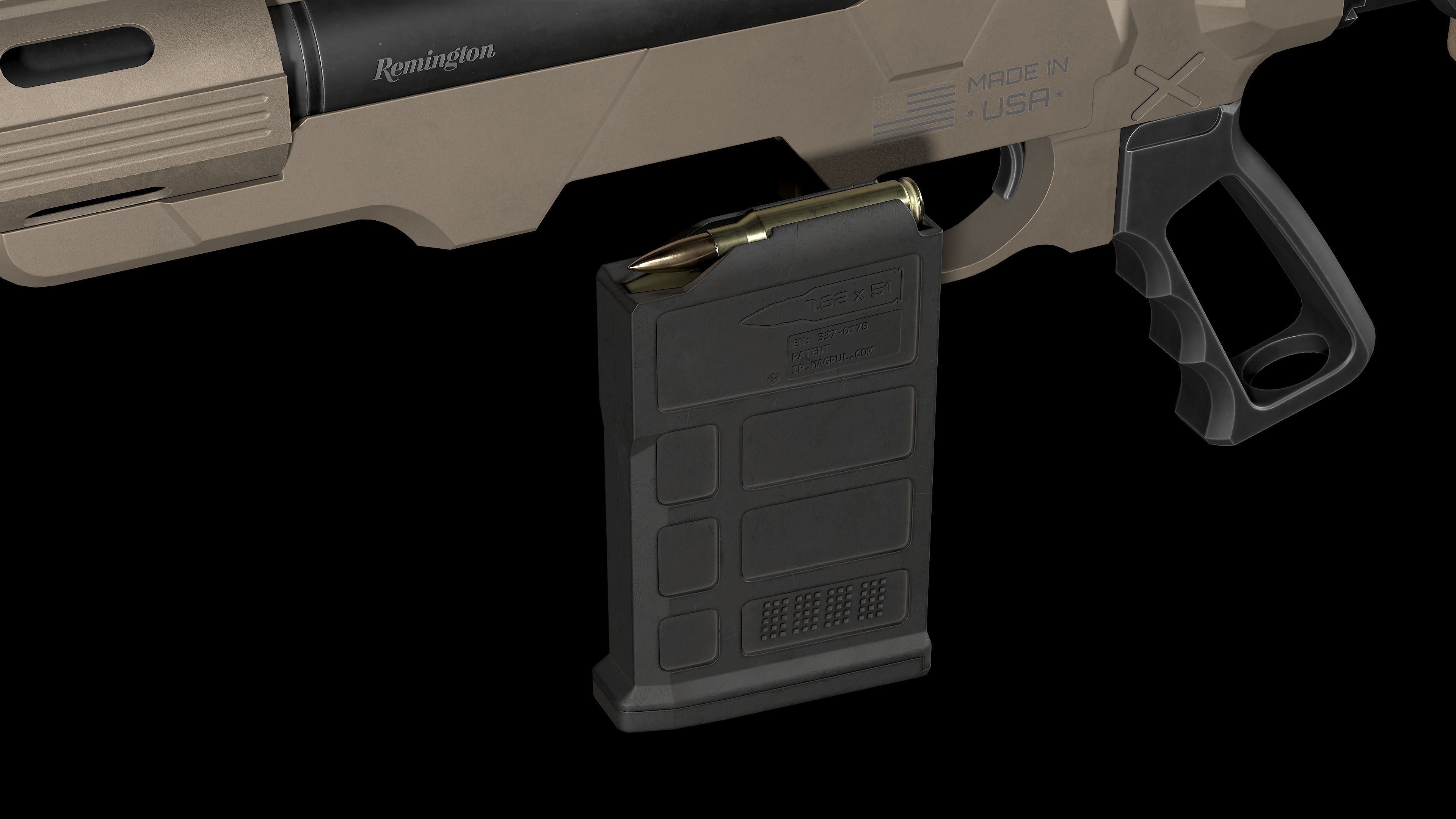 3D model Remington M700 Tactical Bolt-action Sniper Rifle VR / AR / low ...