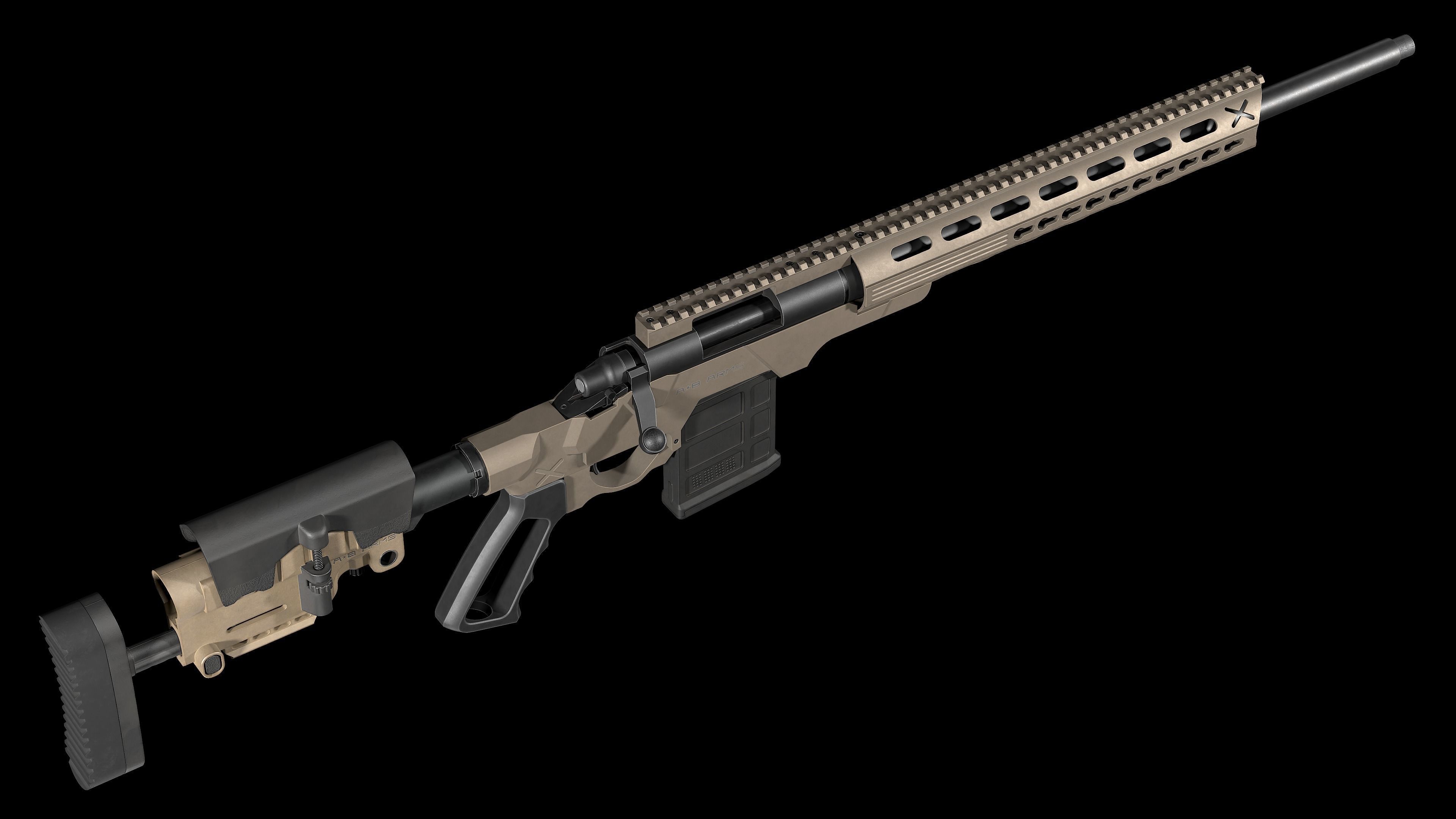 3D model Remington M700 Tactical Bolt-action Sniper Rifle VR / AR / low ...