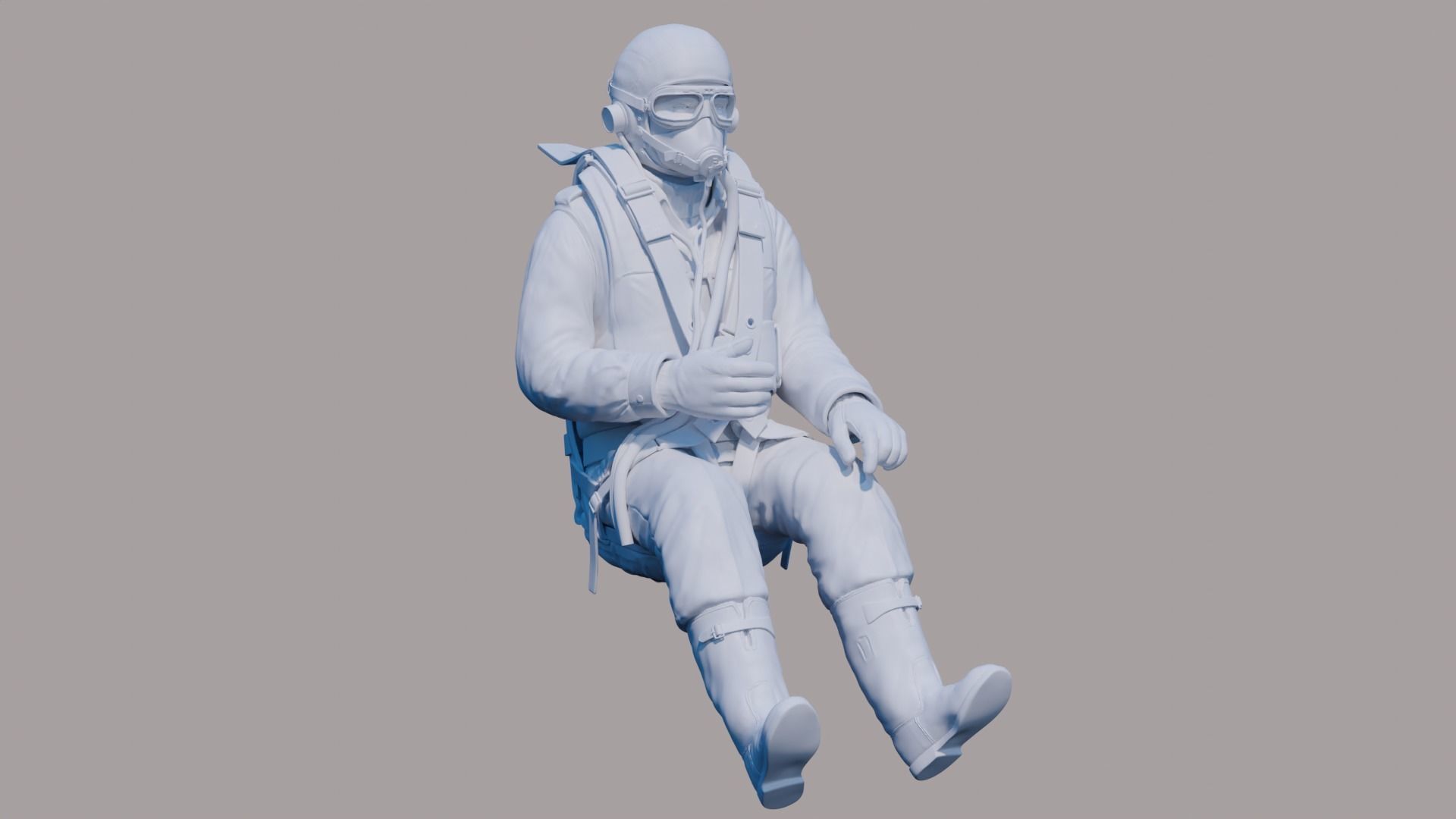 WWII RAF Fighter Pilot 3D model 3D printable | CGTrader