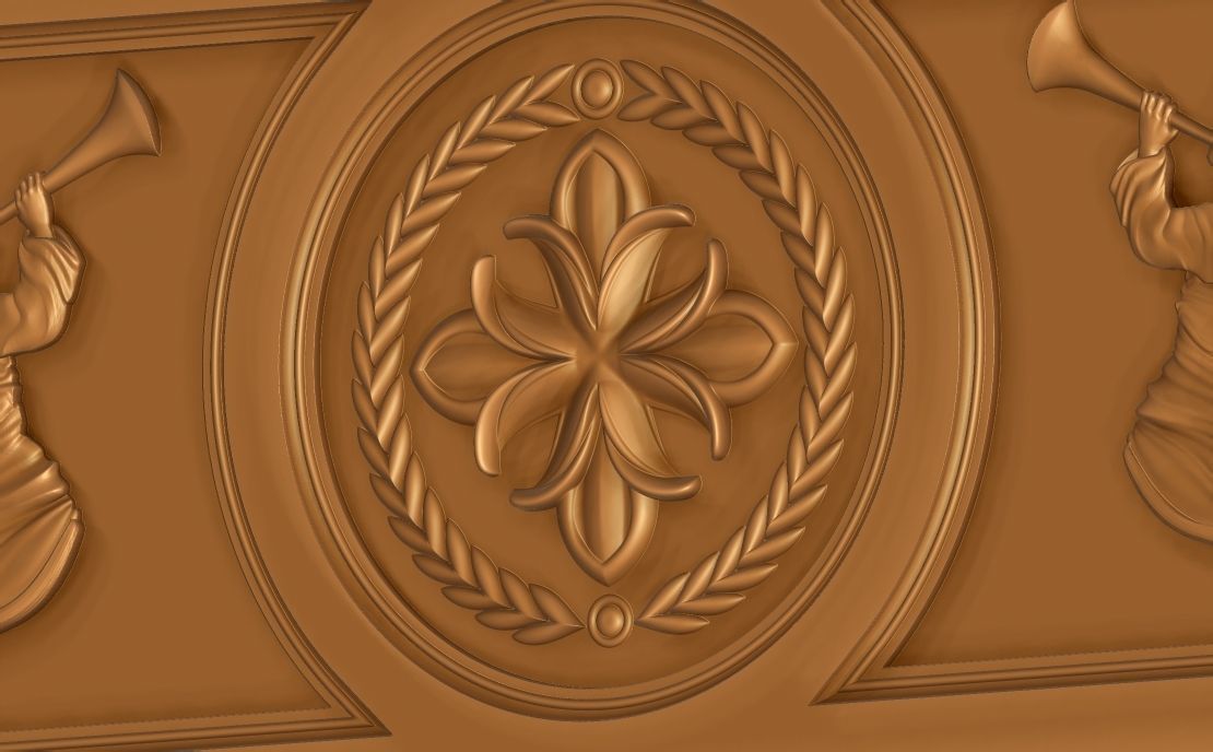 angel church relief panel 3D model 3D printable | CGTrader