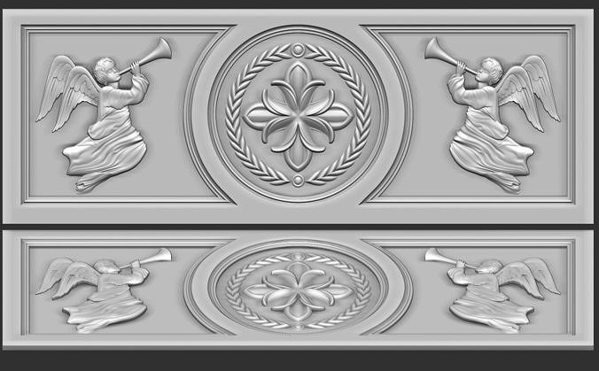angel church relief panel 3D model 3D printable | CGTrader