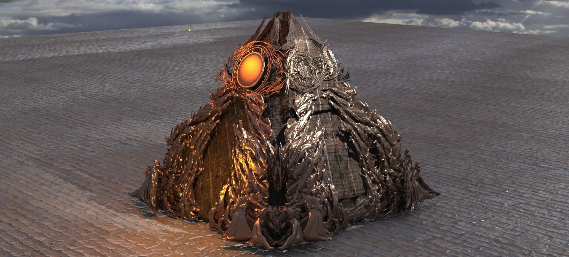 Sun God elimination pyramid 3D model | CGTrader