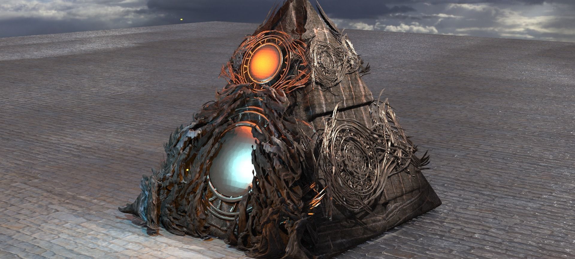 Dantes portal pyramid structure 3D model | CGTrader