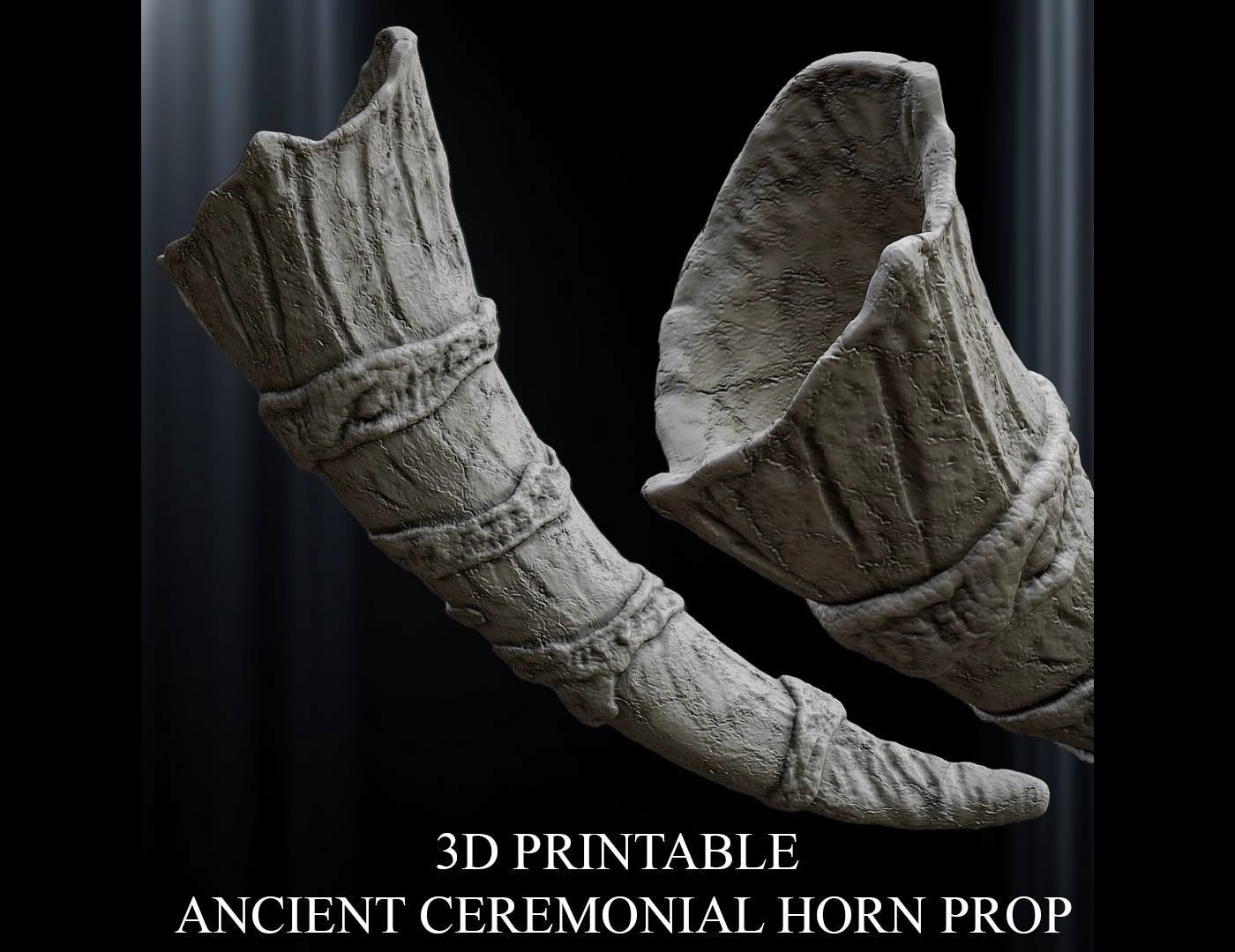 3D PRINTABLE ANCIENT CEREMONIAL HORN PROP 3D model 3D printable | CGTrader