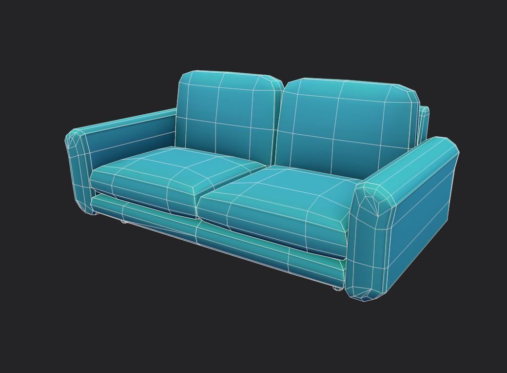 Sofa Lowpoly Game Asset free VR / AR / low-poly Texture | CGTrader