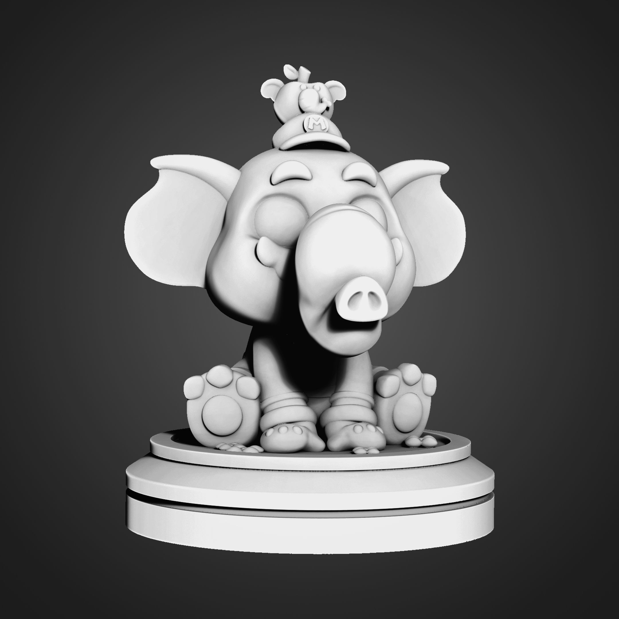 Chibi Elephant Mario 3D model 3D printable | CGTrader