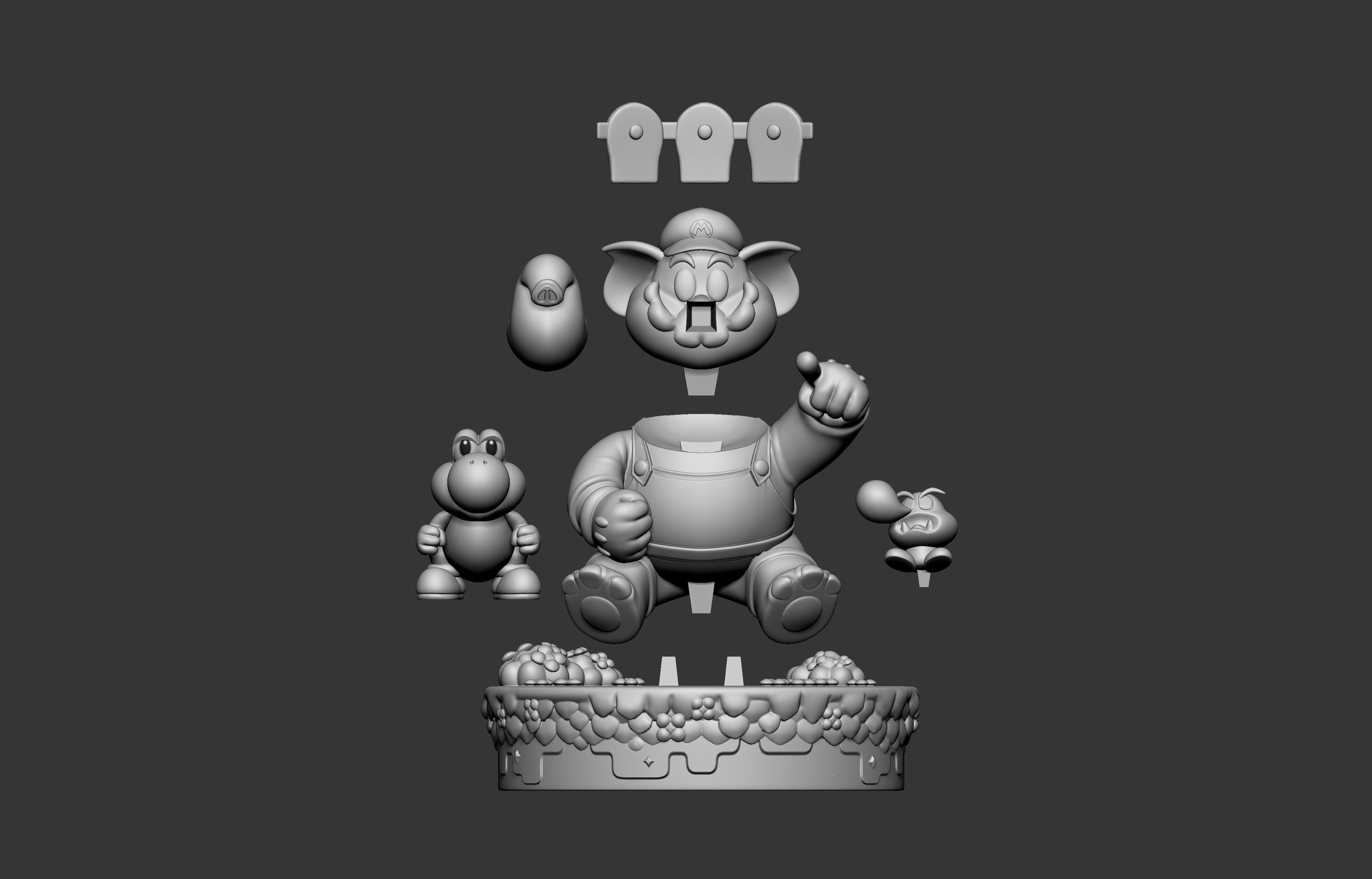 Elephant Mario 3D model 3D printable | CGTrader