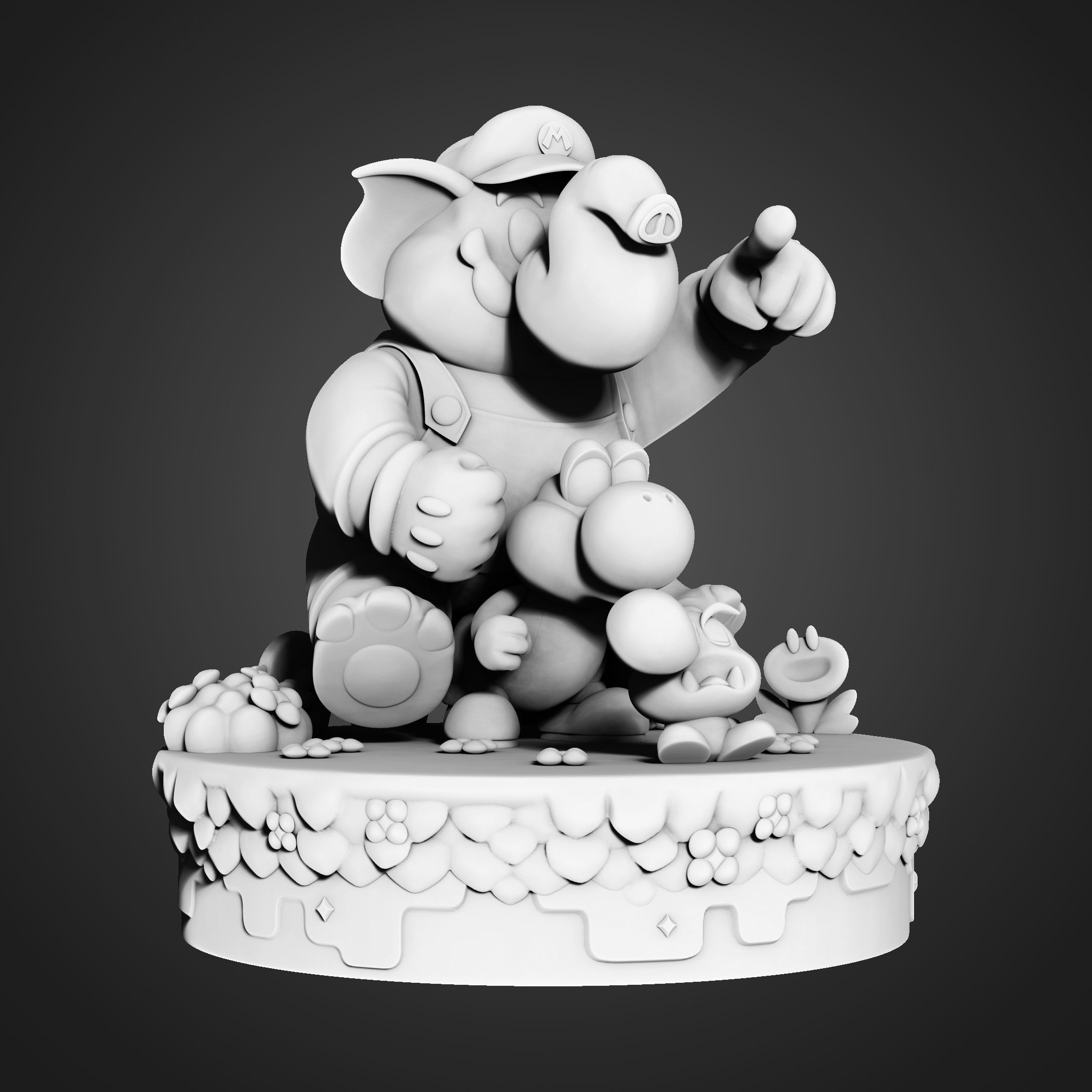 Elephant Mario 3D model 3D printable | CGTrader