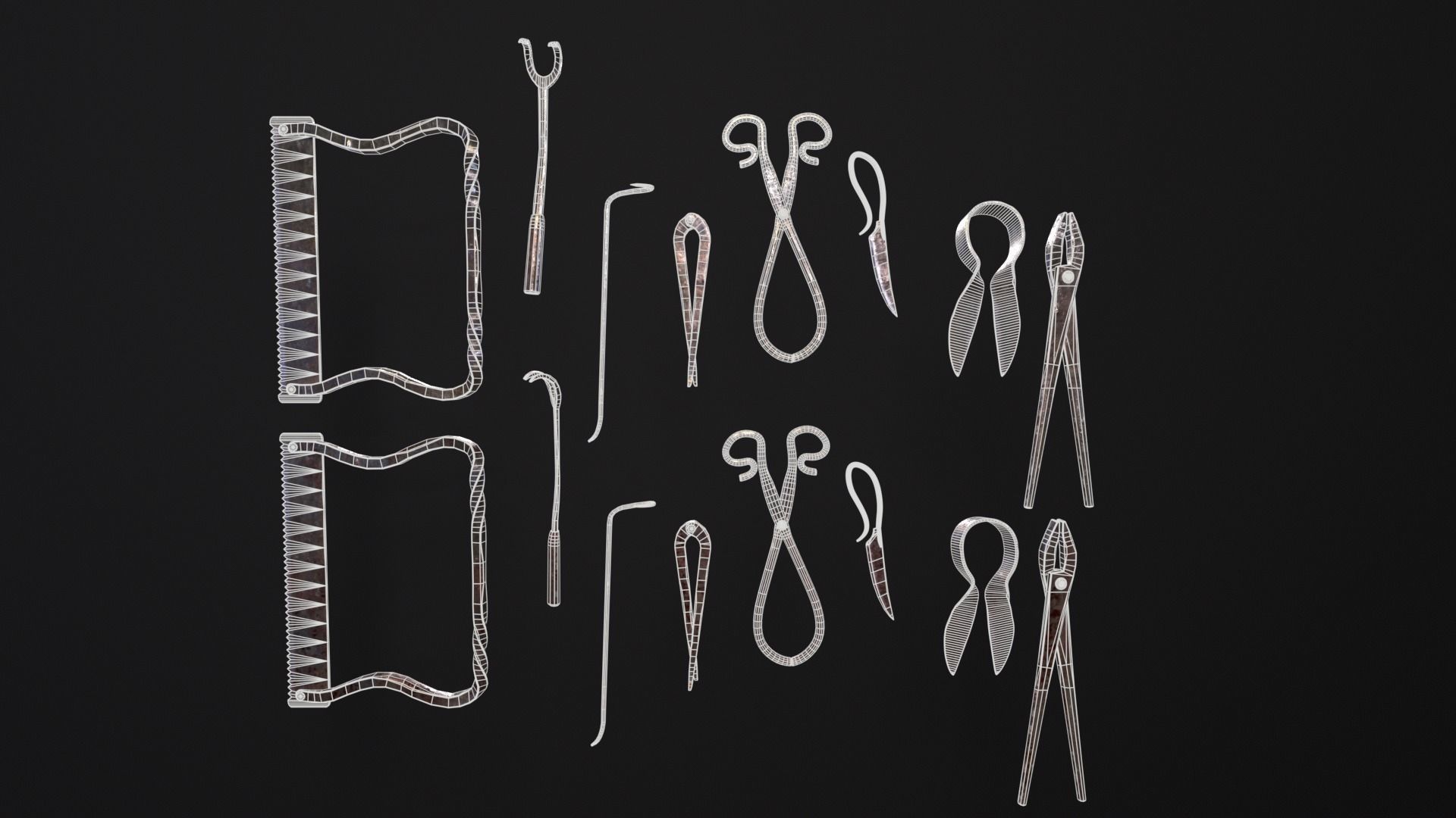 3D model Torture Tools Set VR / AR / low-poly | CGTrader