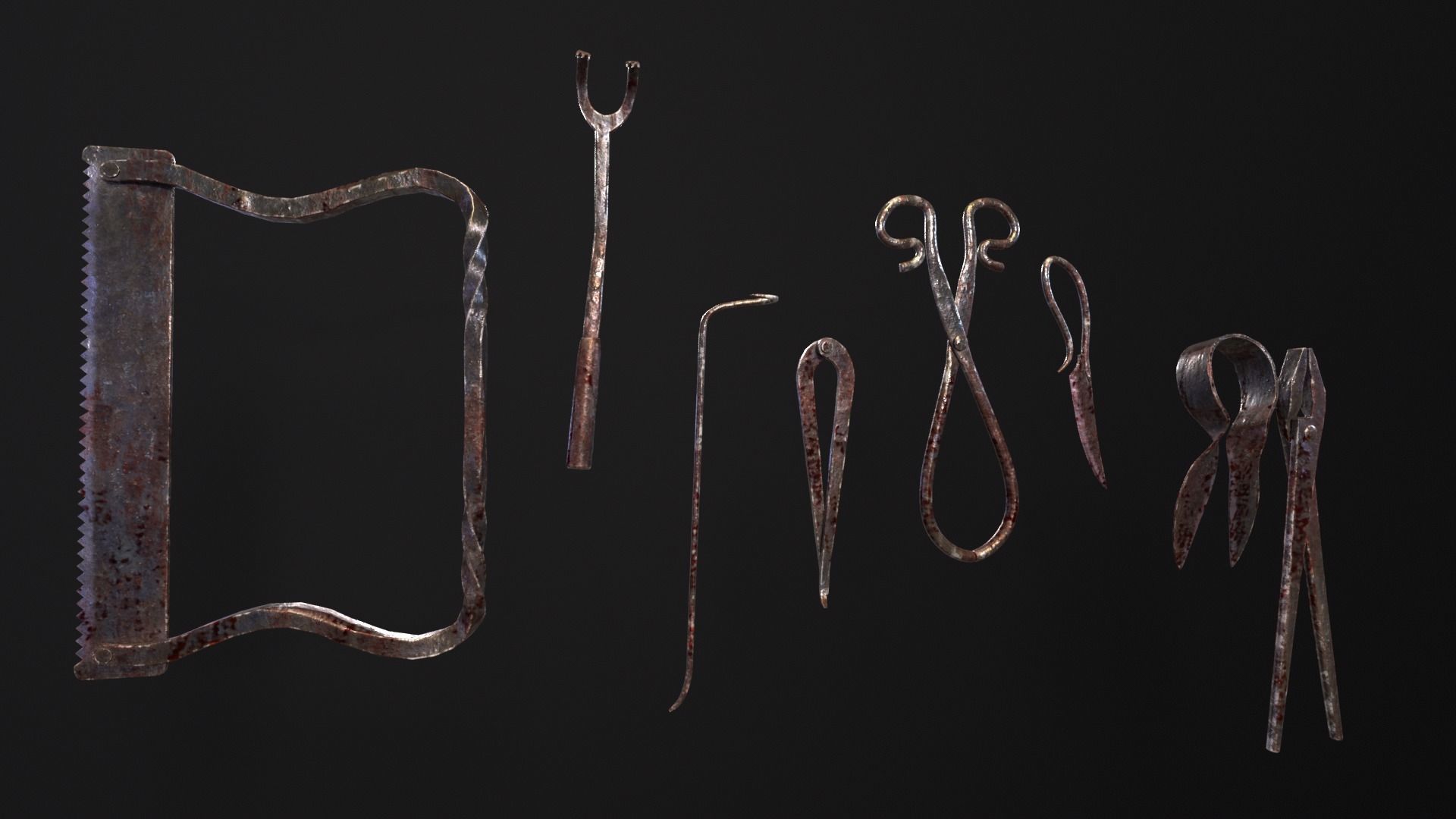 3D model Torture Tools Set VR / AR / low-poly | CGTrader