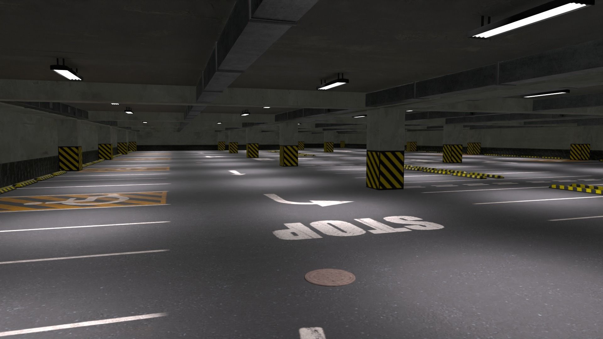 Underground Parking Garage 3D model | CGTrader