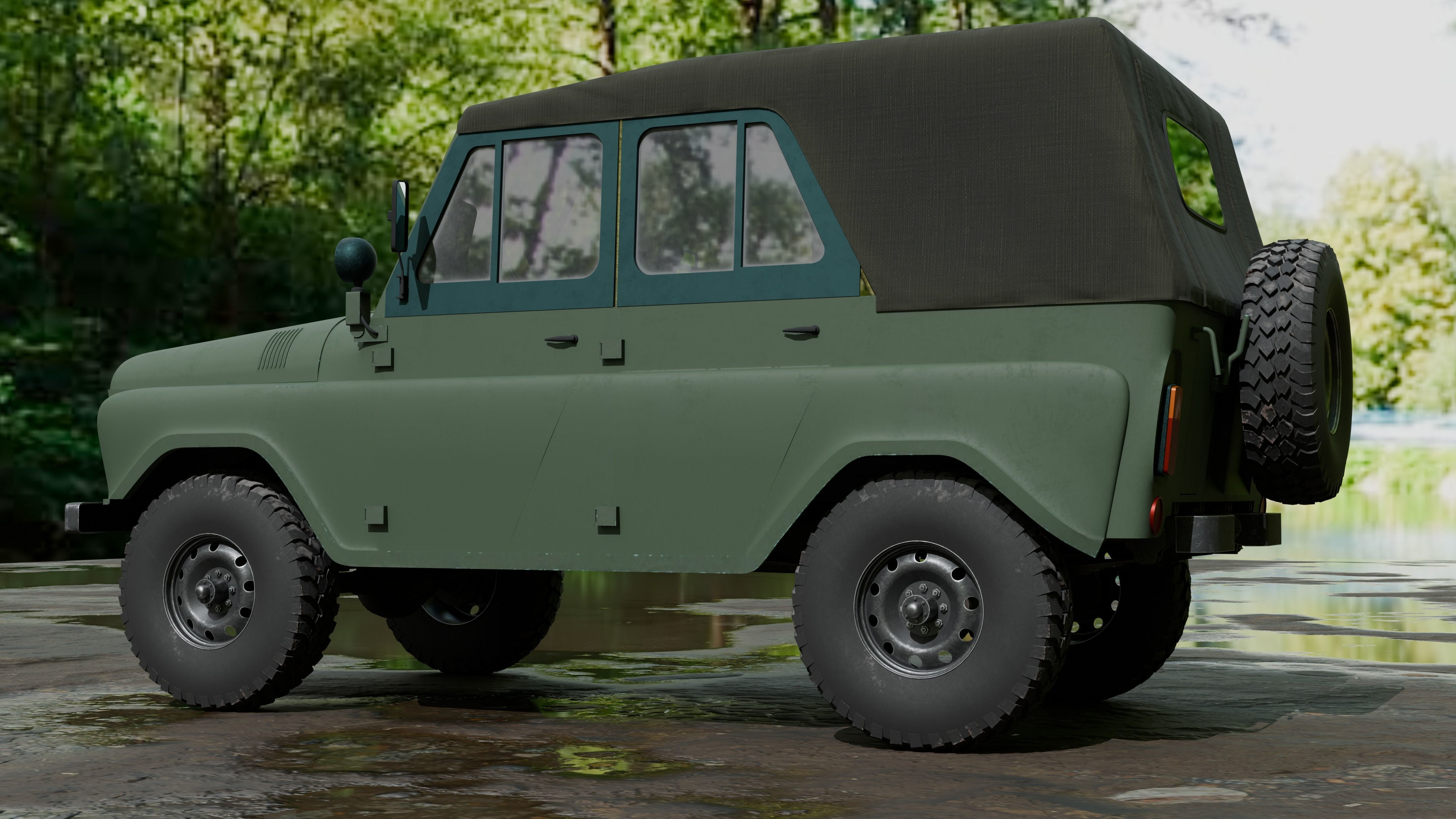 CAR UAZ PBR 4k hightpoly 3D model | CGTrader