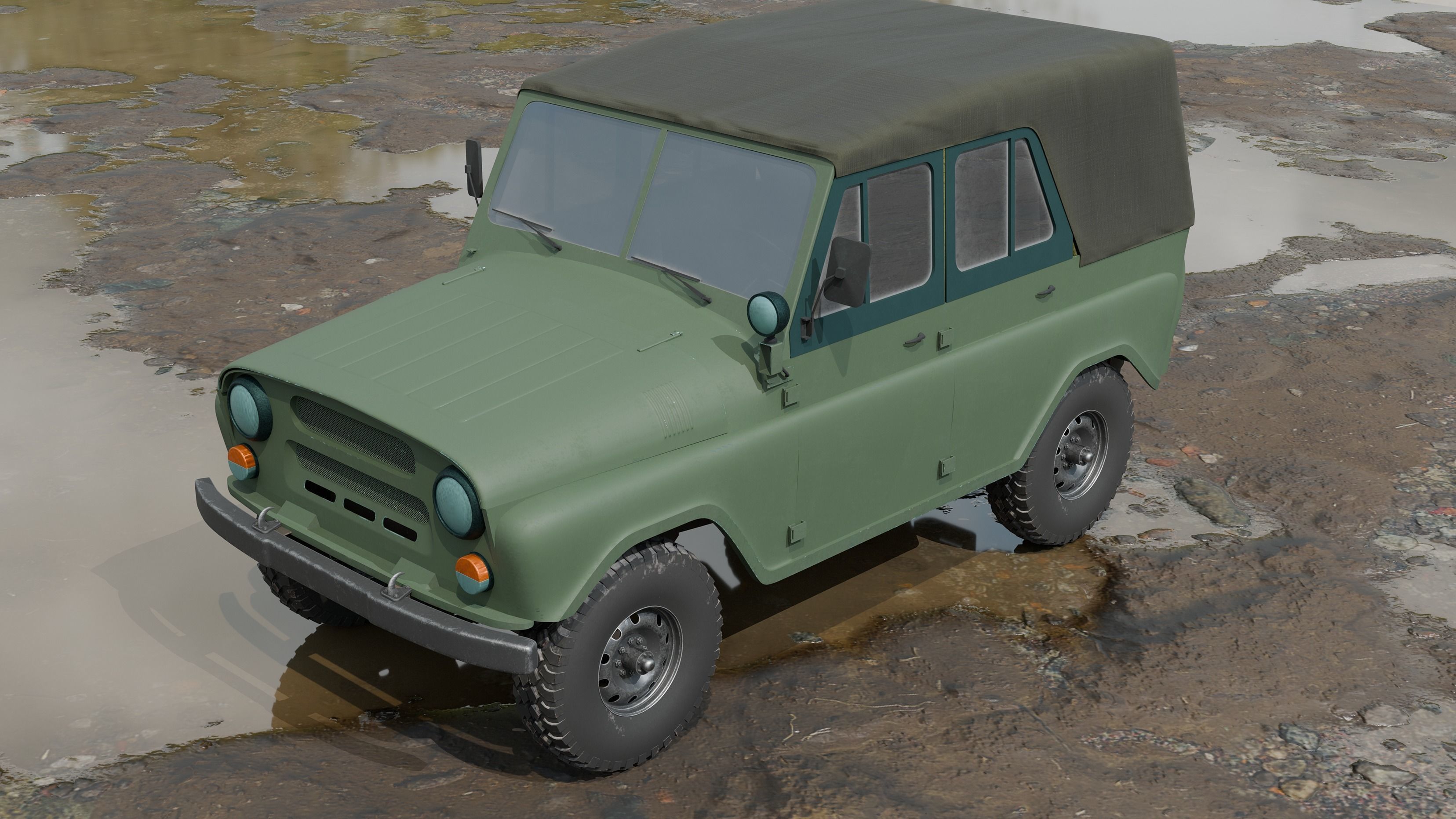 CAR UAZ PBR 4k hightpoly 3D model | CGTrader