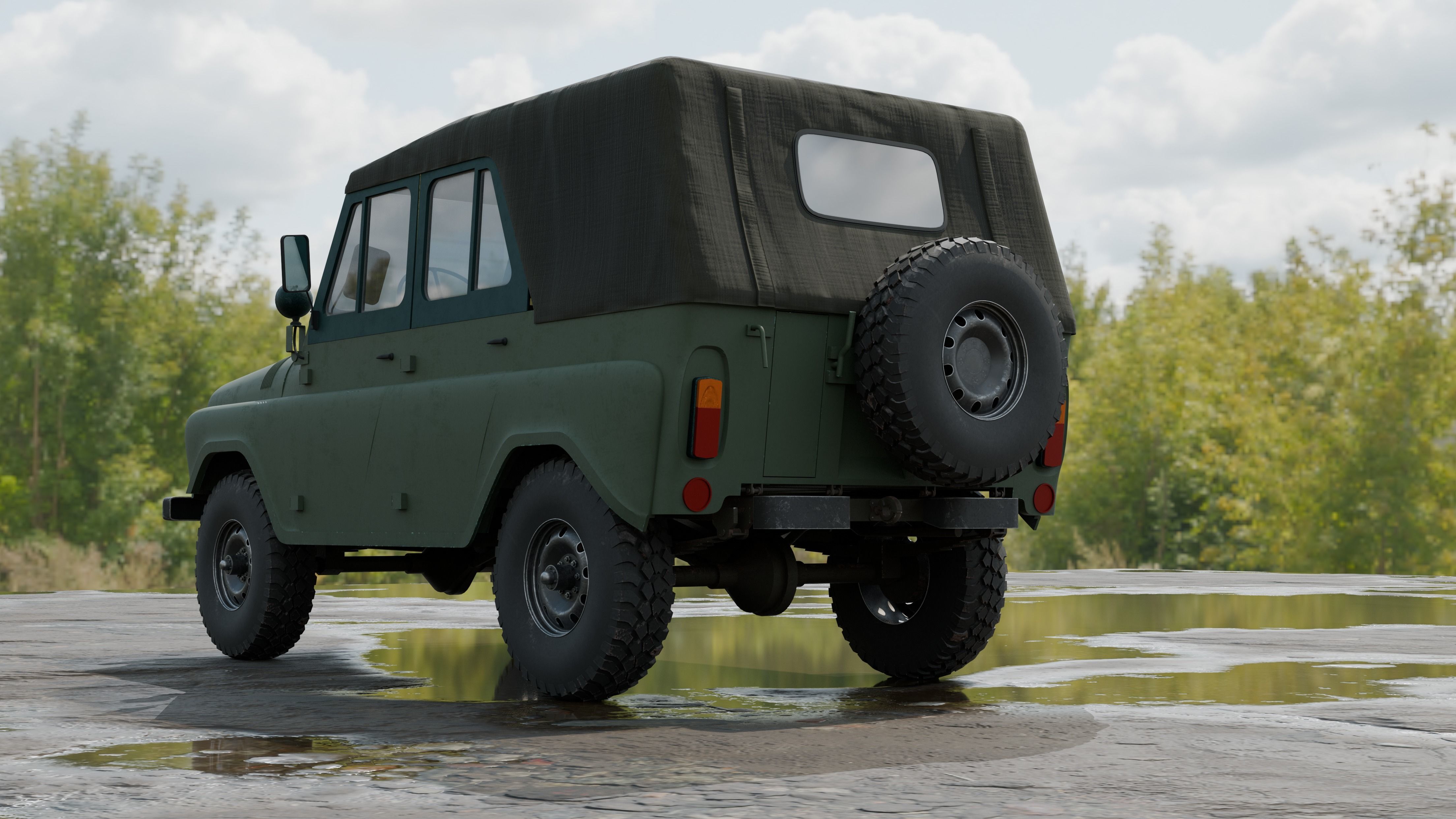 CAR UAZ PBR 4k hightpoly 3D model | CGTrader