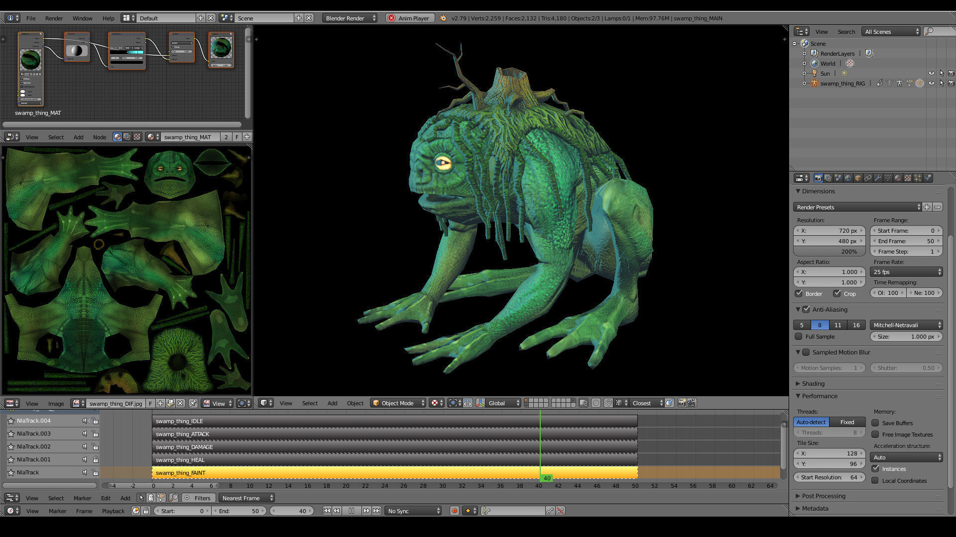 3D model SWAMP THING - Game-ready Creature - Textured Rigged Animated ...