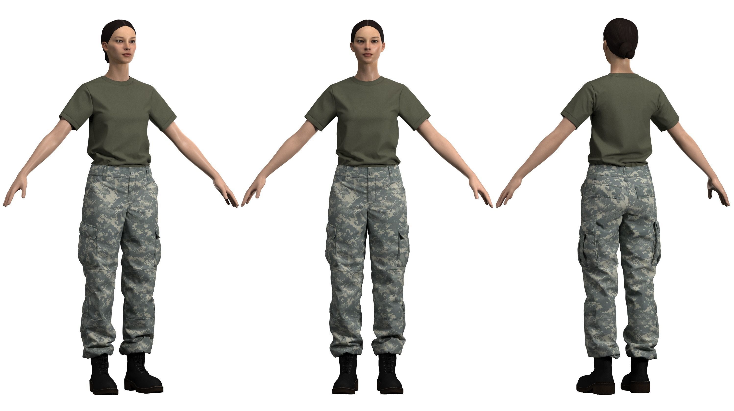 Womens ACU Army Combat Uniform Pants - Marvelous Designer 3D model ...
