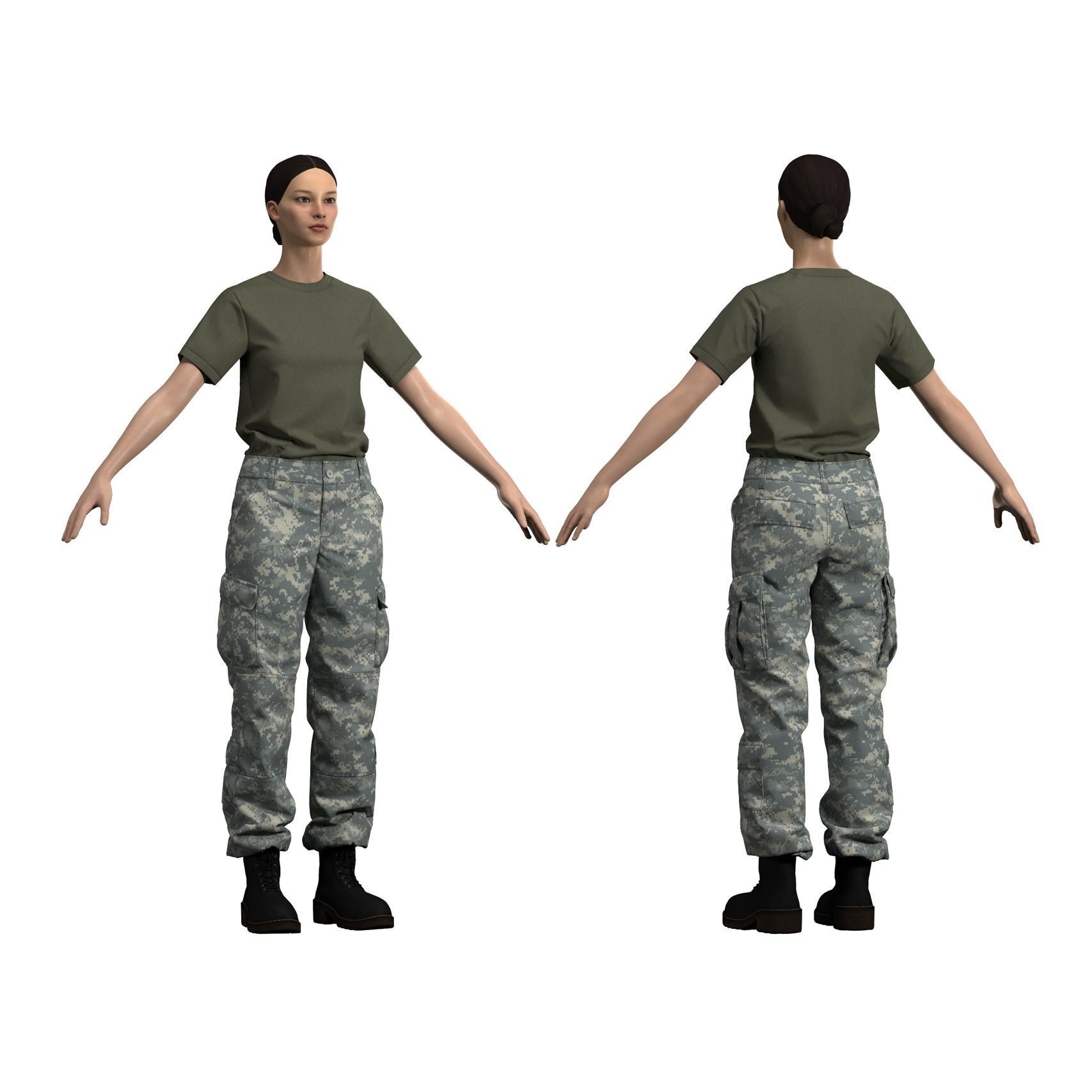 Womens ACU Army Combat Uniform Pants - Marvelous Designer 3D model ...
