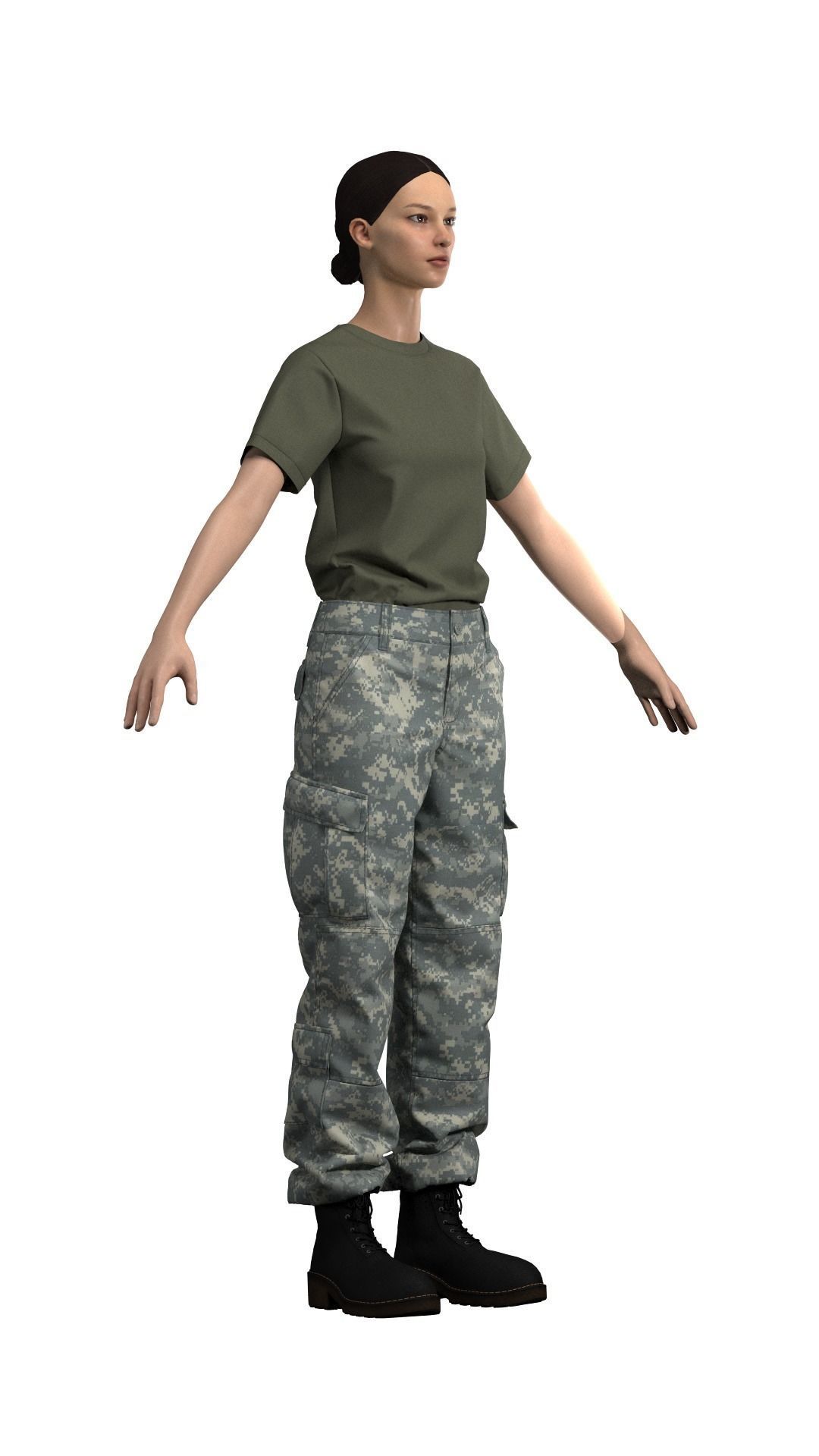 Womens ACU Army Combat Uniform Pants - Marvelous Designer 3D model ...